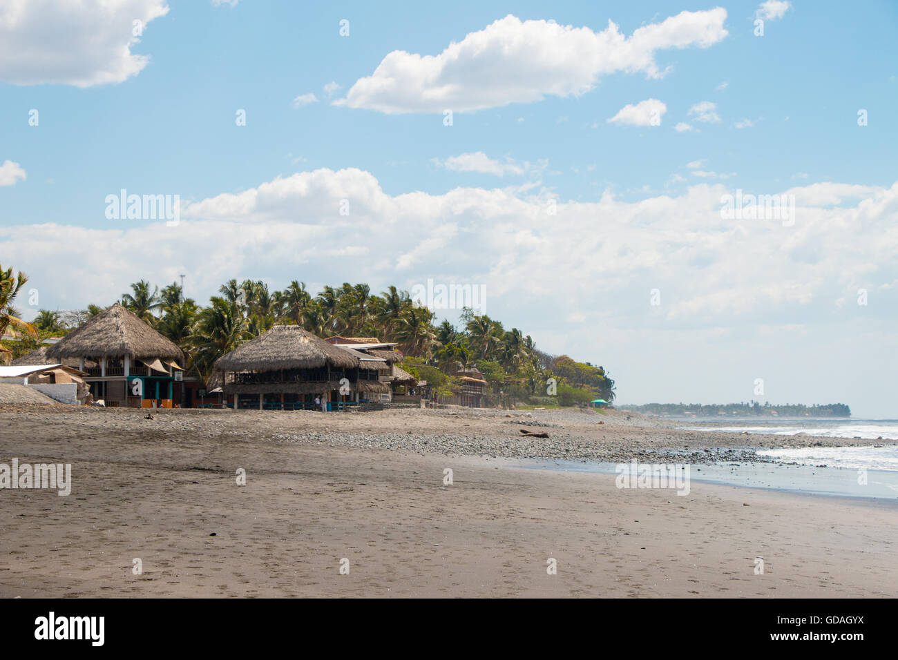 View of Playa el Tunco, the surfer paradise at El Salvador Stock Photo ...
