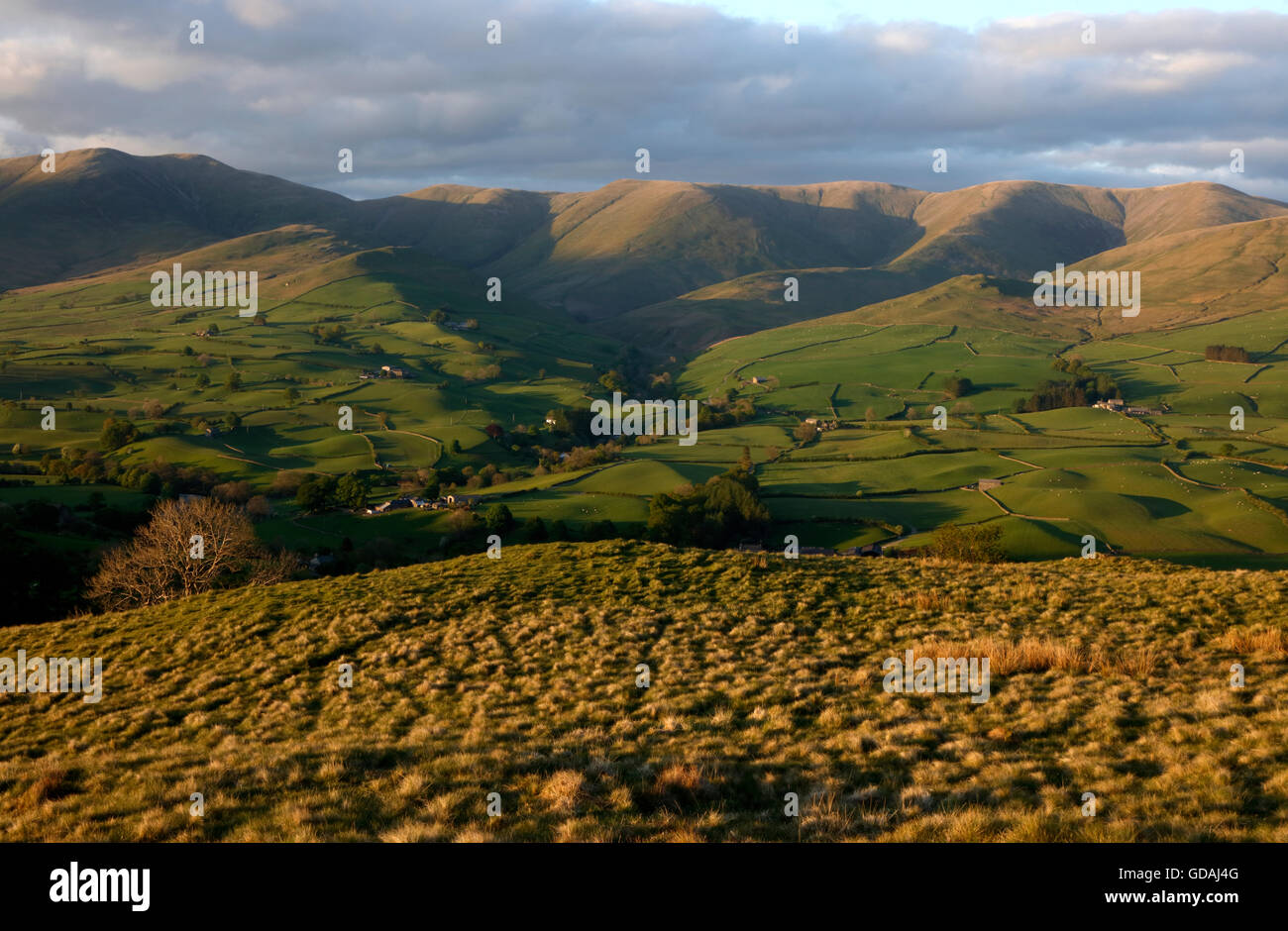 View from Fox's Pulpit across the Lune Valley to The Howgills, Cumbria ...