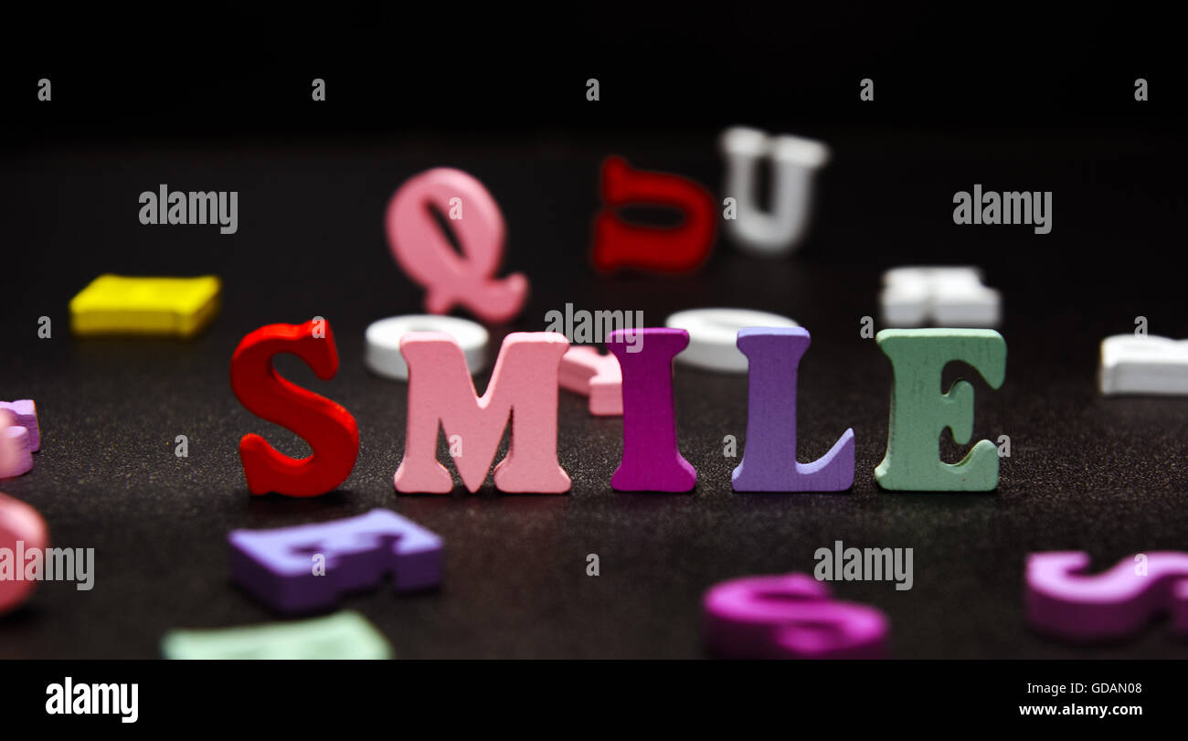 Smile word hi-res stock photography and images - Alamy