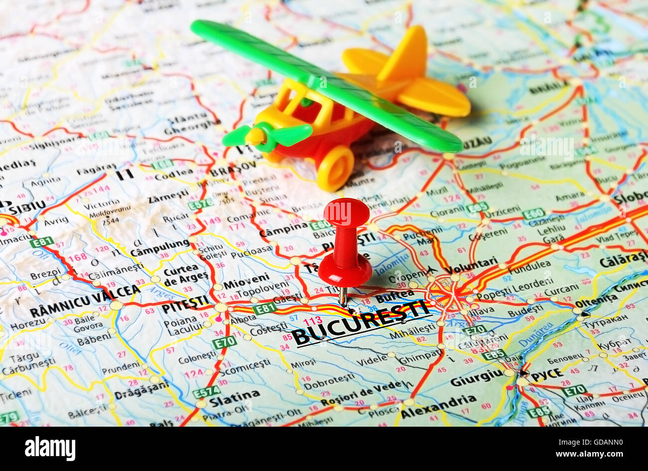 Bucharest road map hi-res stock photography and images - Alamy