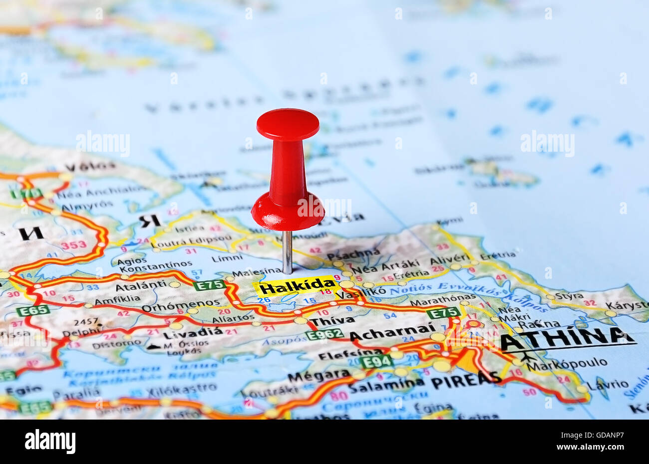 Greece map pin hi-res stock photography and images - Alamy
