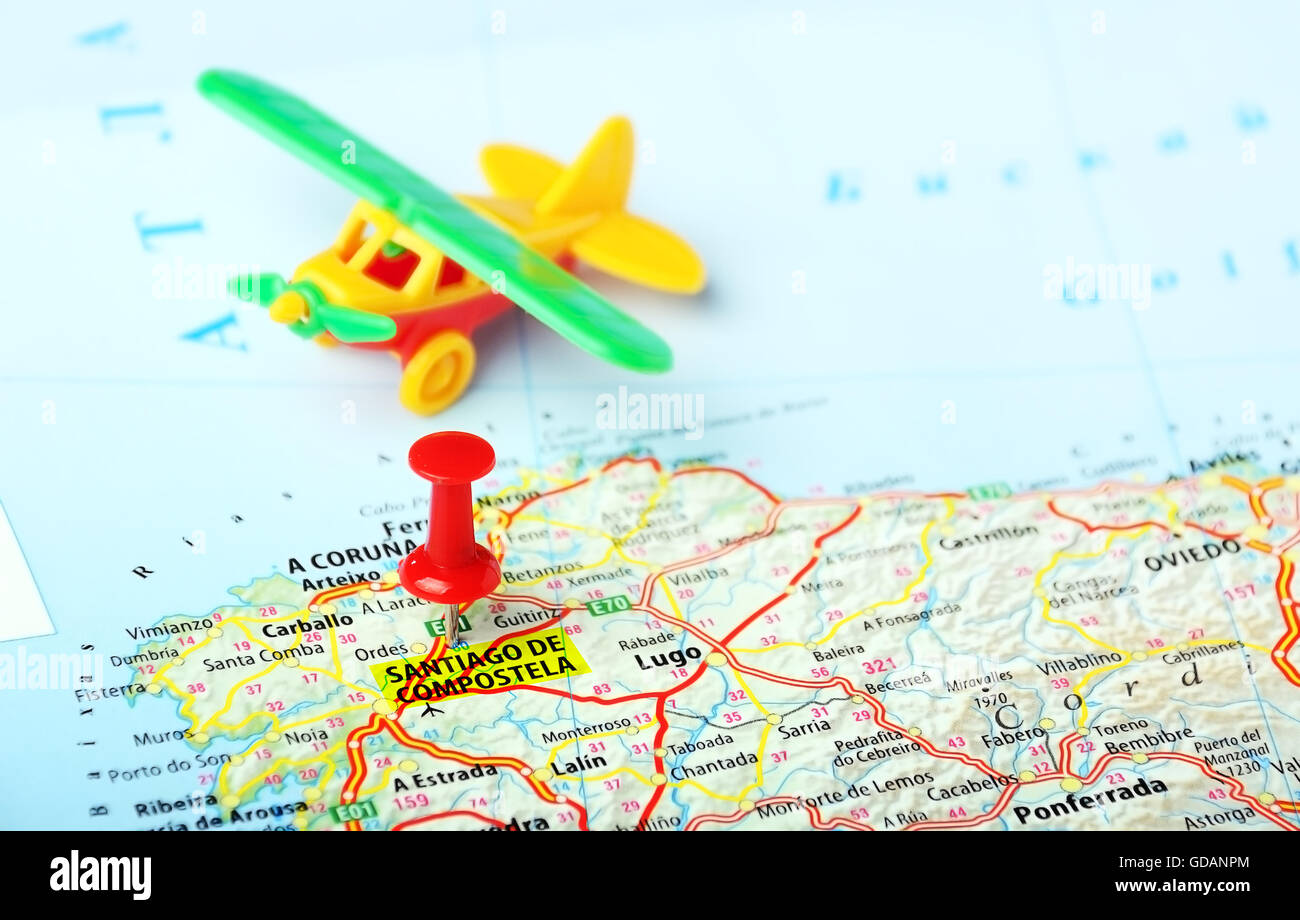 Santiago de compostela map hi-res stock photography and images - Alamy