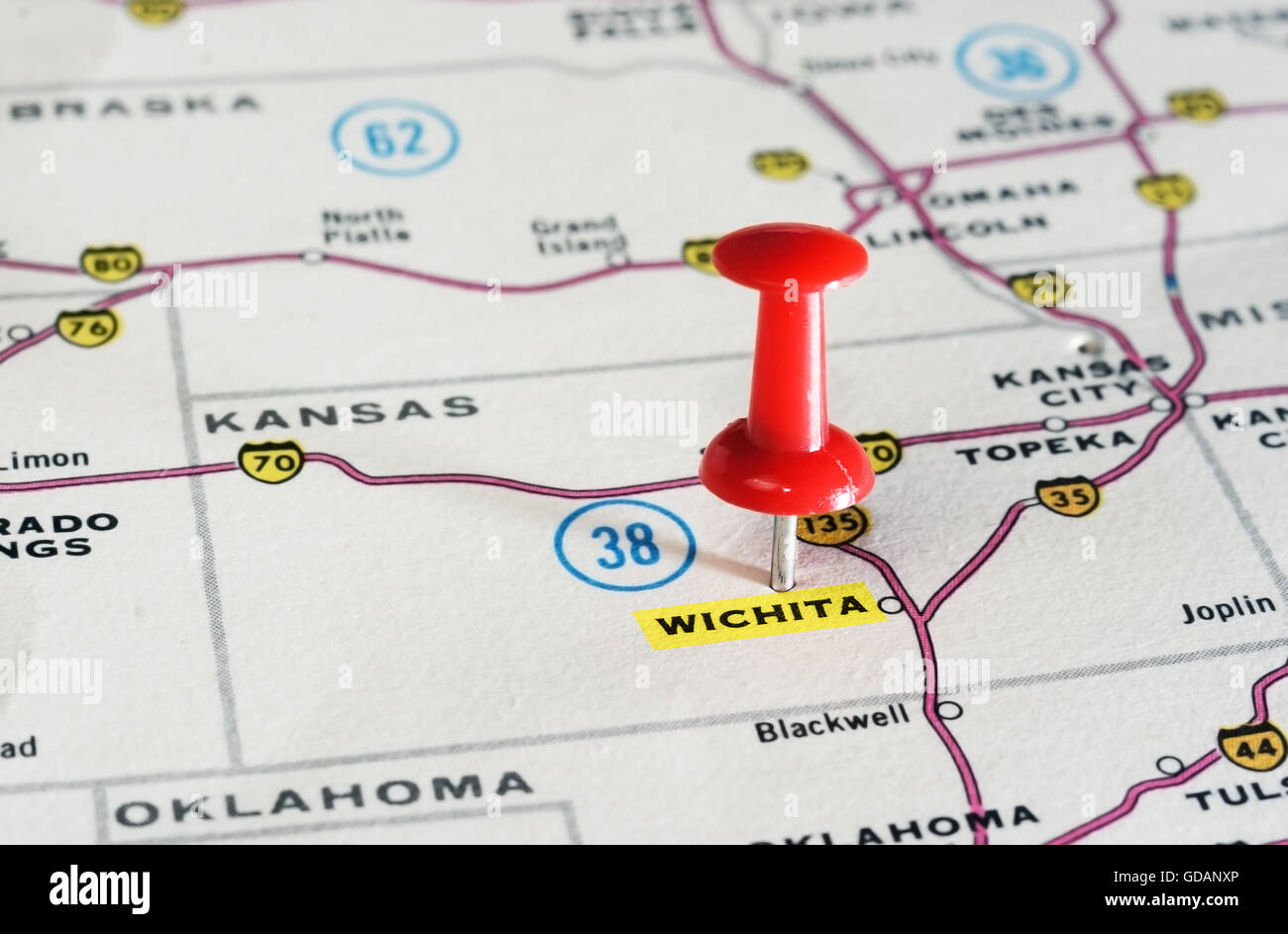 Wichita kansas map hi-res stock photography and images - Alamy