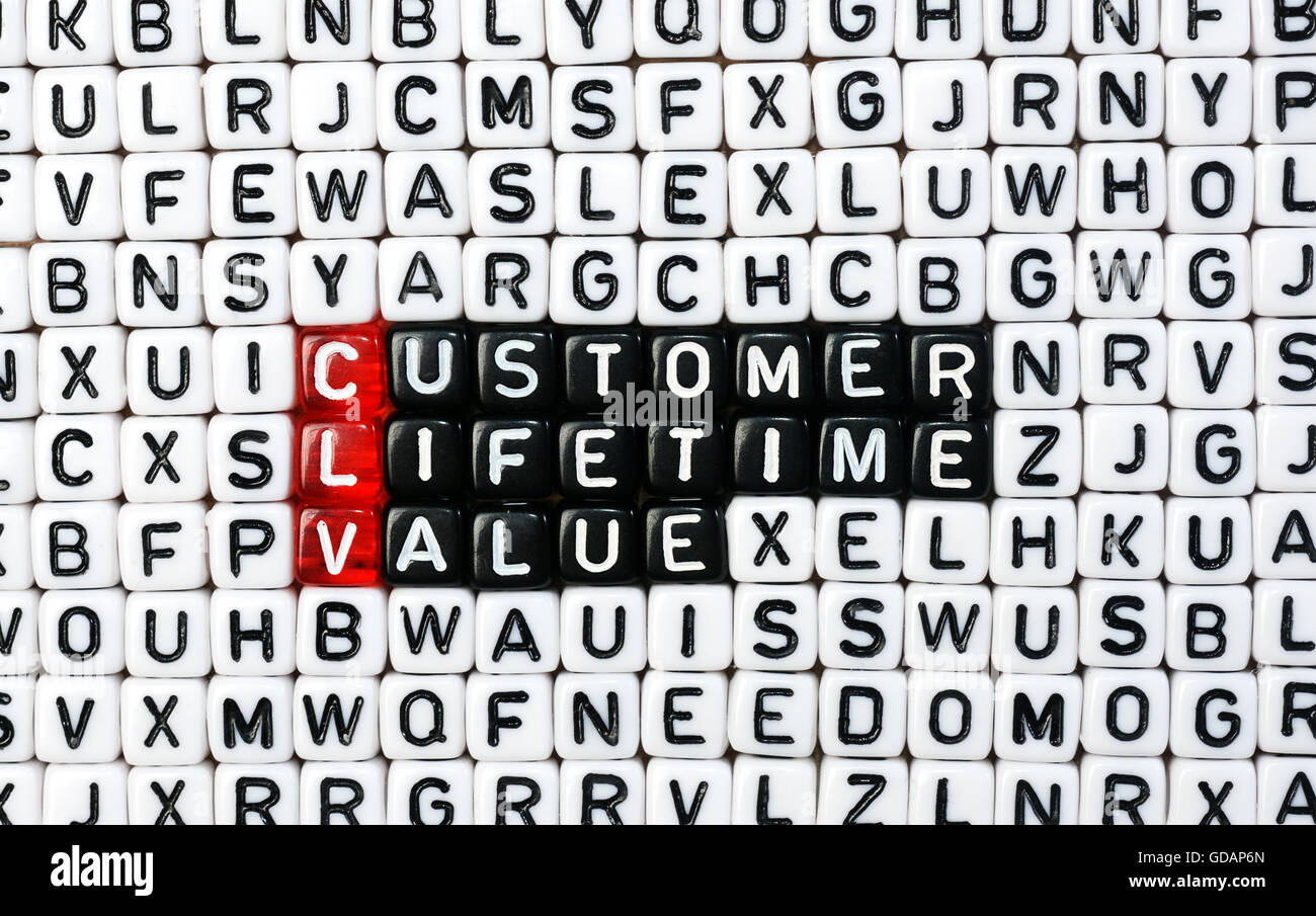 cubes with text CLV ,Customer Lifetime Value Stock Photo - Alamy
