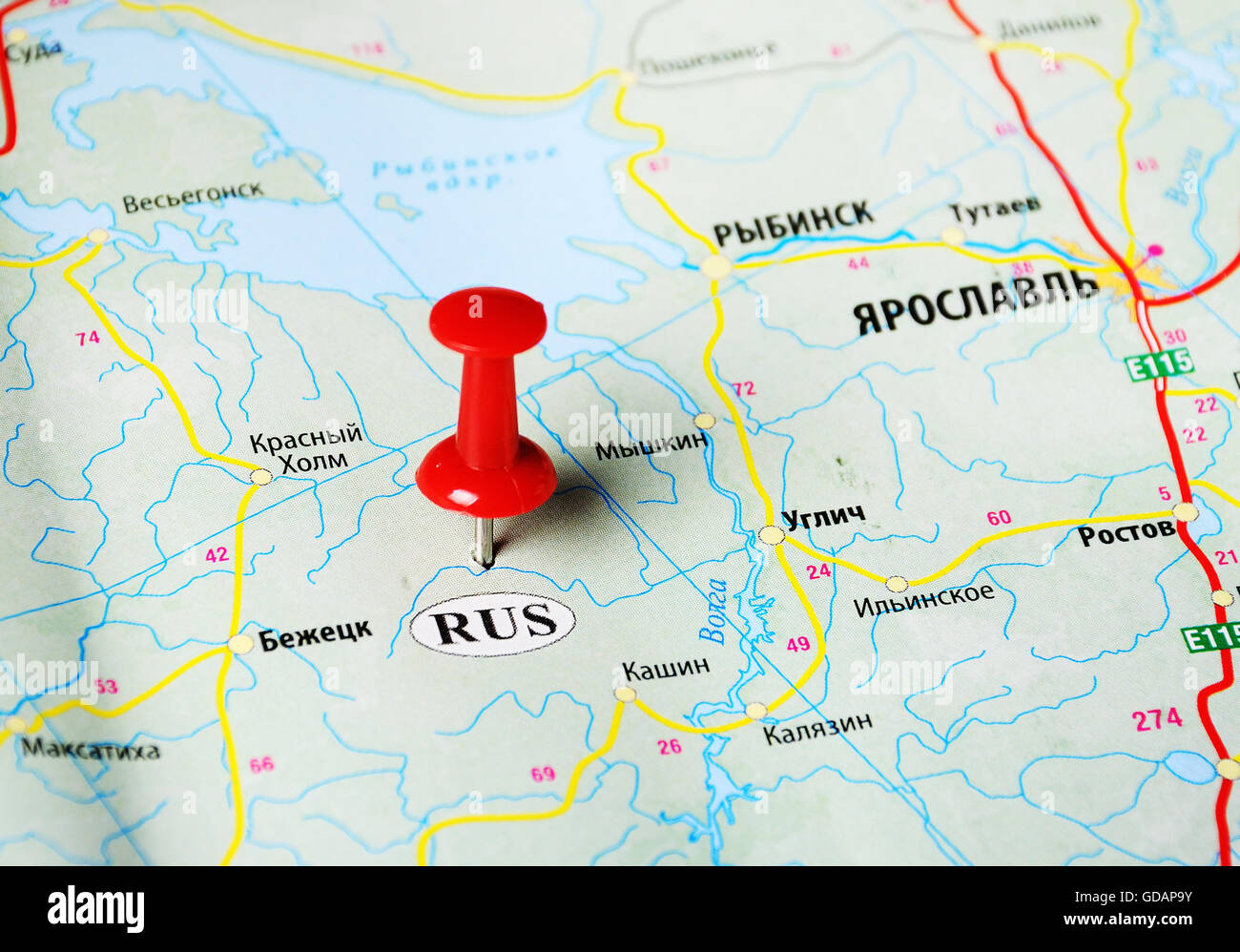 Russia map pin hi-res stock photography and images - Alamy