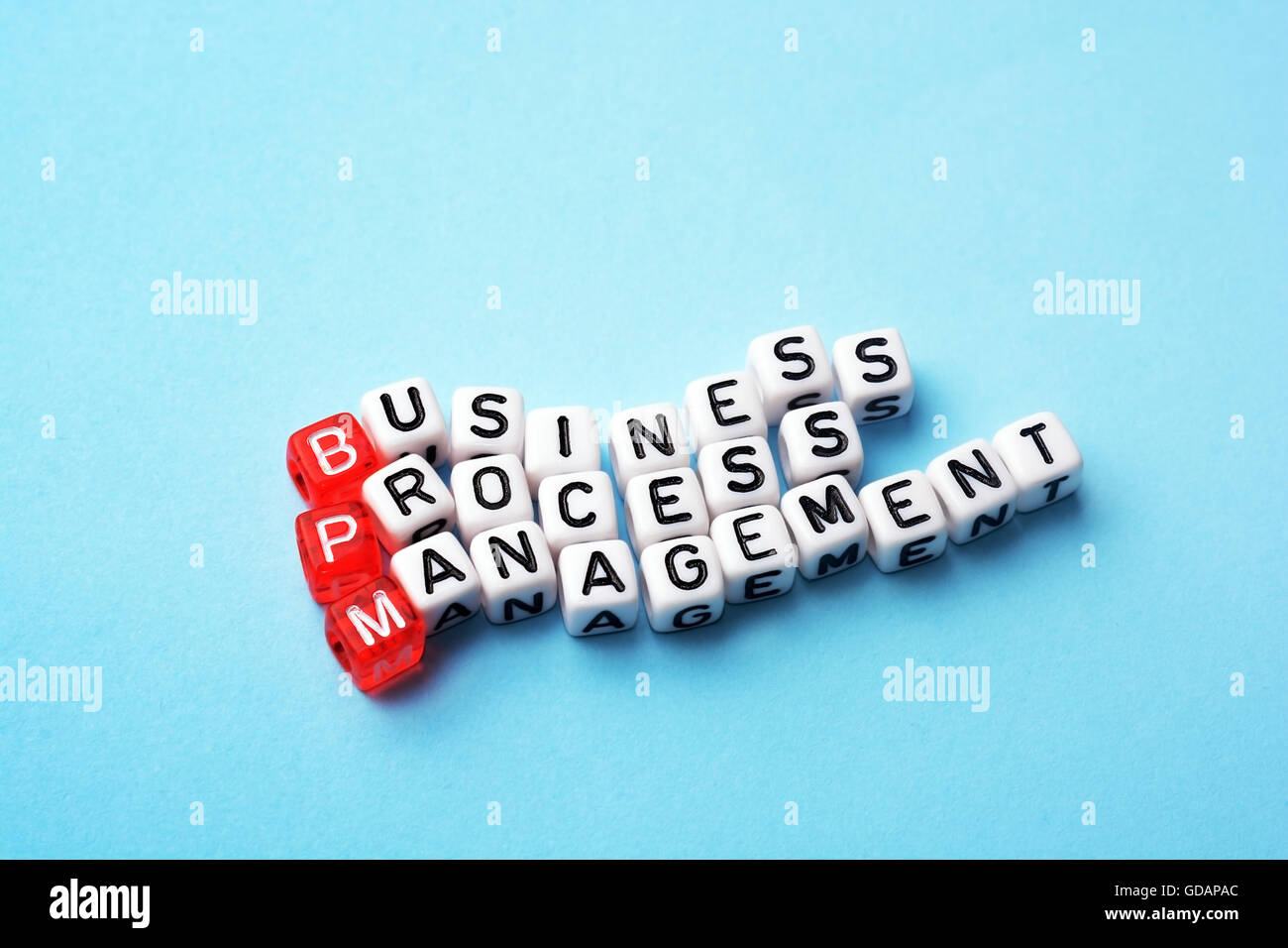 bpm business process management on dices on blue background Stock Photo ...