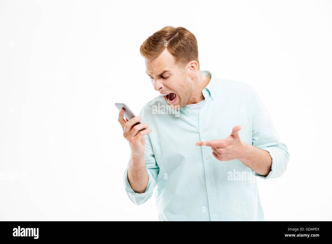 Irritated talking hi-res stock photography and images - Alamy