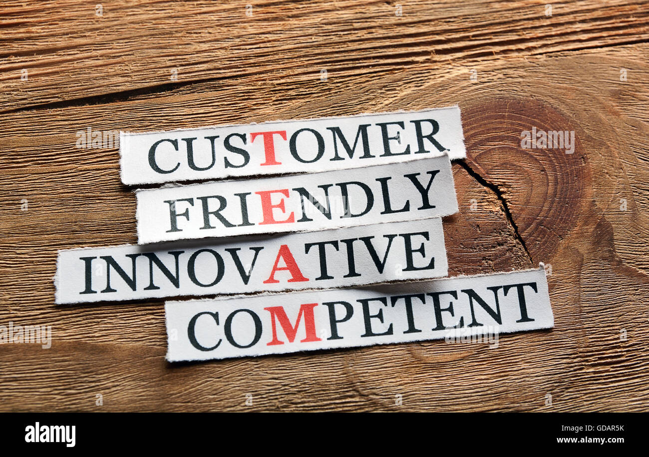 team acronym in business concept, words on cut paper on wood Stock ...