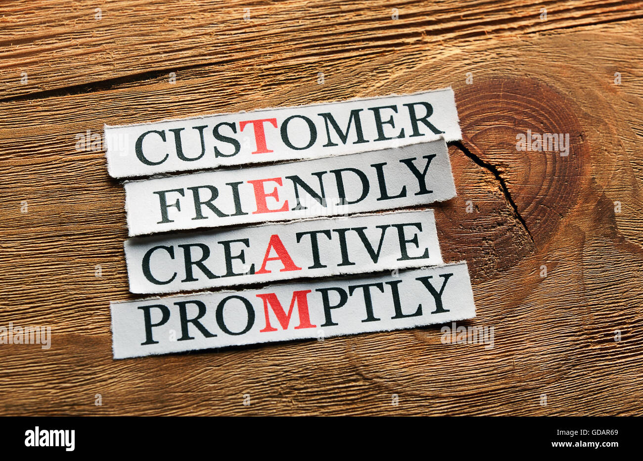team acronym in business concept, words on cut paper on wood Stock ...