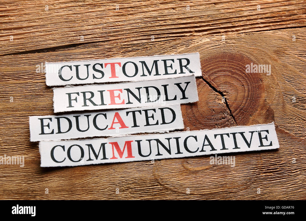 team acronym in business concept, words on cut paper on wood Stock ...