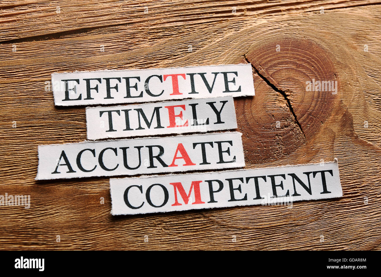 team acronym in business concept, words on cut paper on wood Stock ...