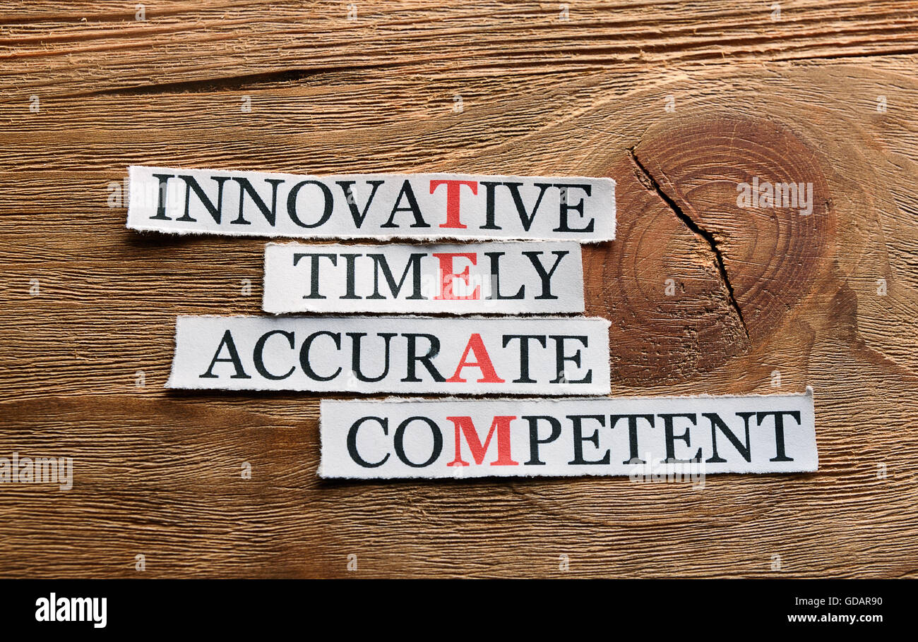 team acronym in business concept, words on cut paper on wood Stock ...