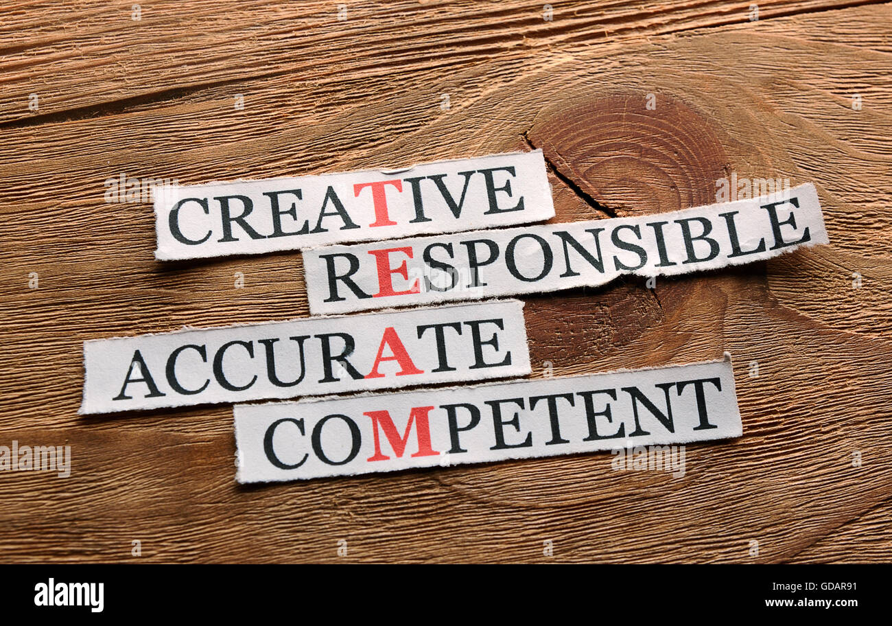 team acronym in business concept, words on cut paper on wood Stock ...