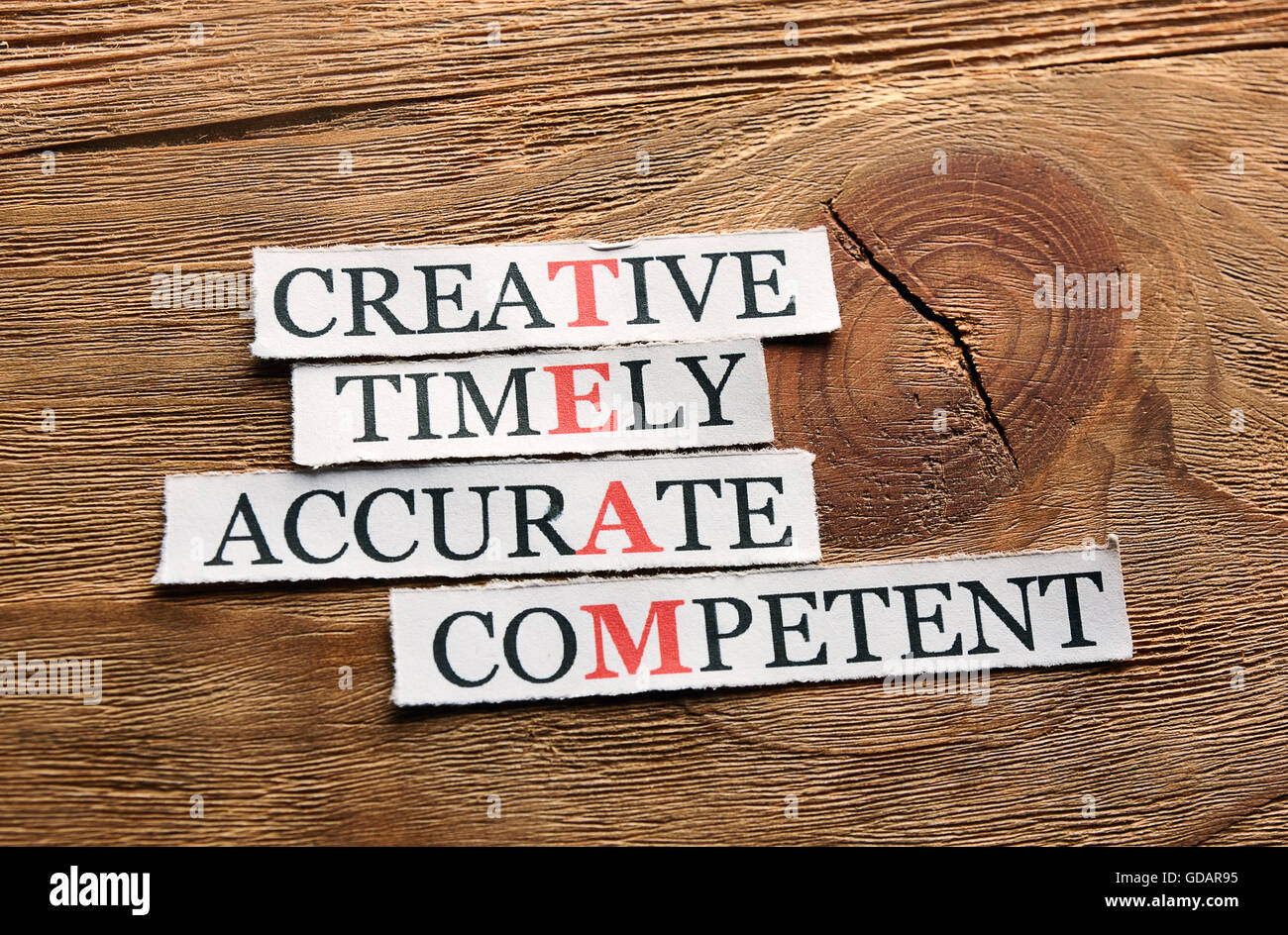 team acronym in business concept, words on cut paper on wood Stock ...