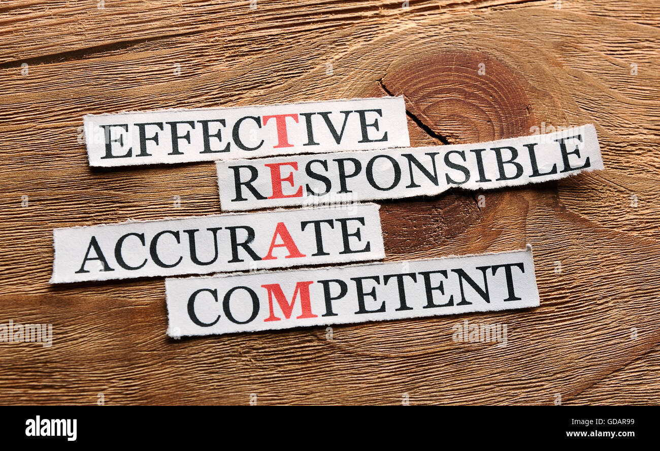 team acronym in business concept, words on cut paper on wood Stock ...