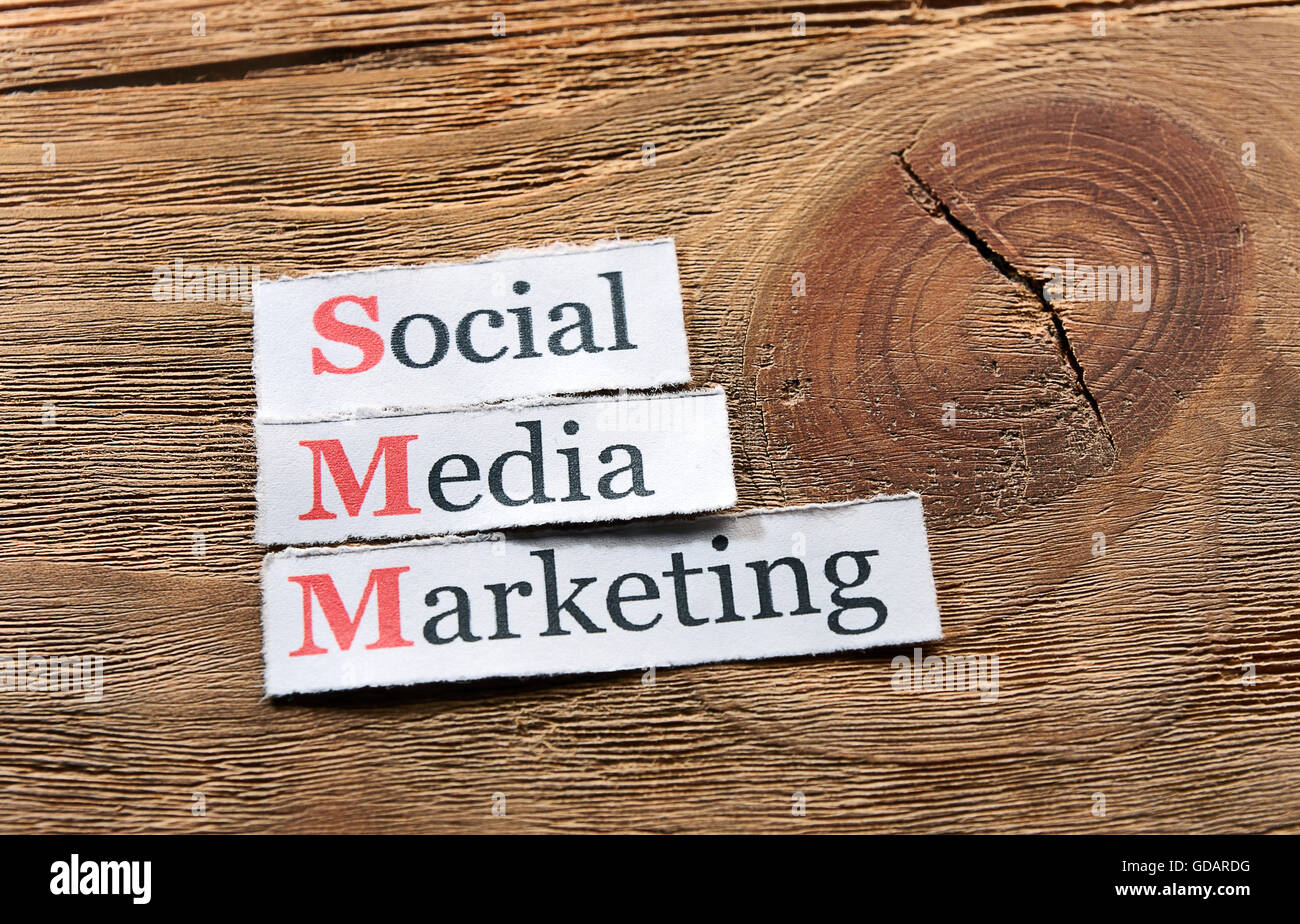 SMM - Social Media Marketing on paper ,wooden background Stock Photo ...