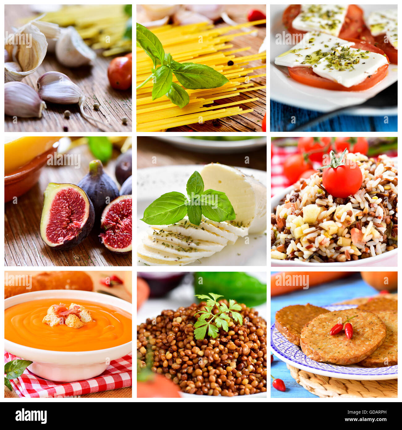 a collage of nine pictures of different eatings and meals, such as ...
