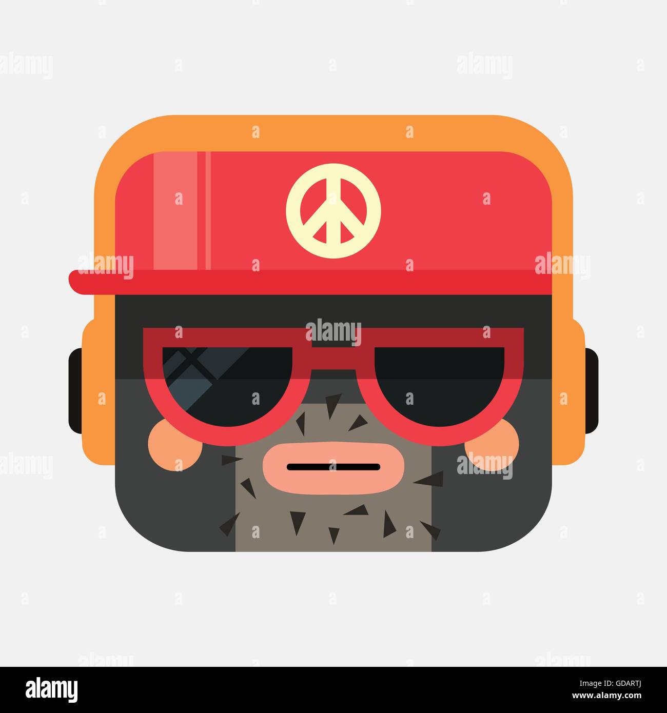 Rapper avatar illustration. Trendy gangsta squared icon in flat style ...