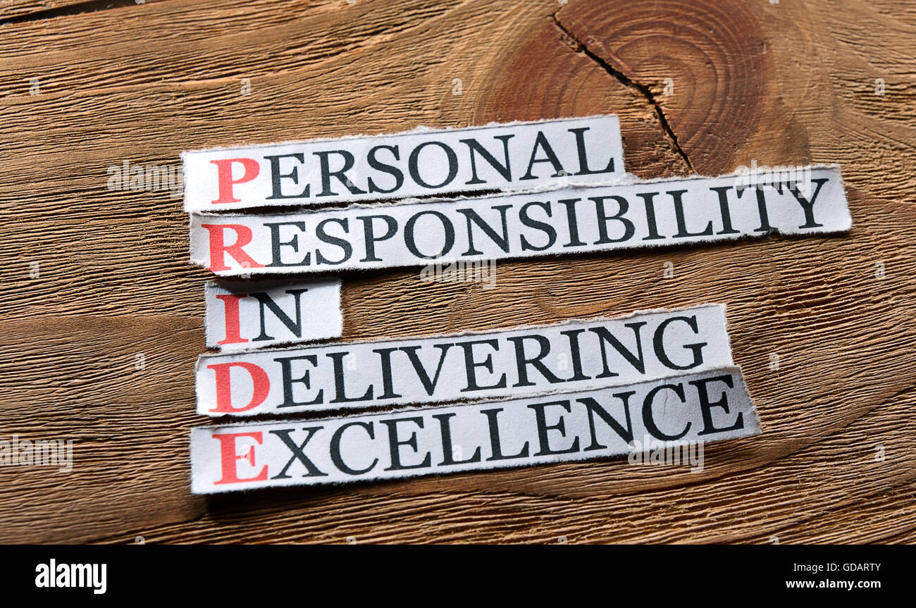 pride acronym concept , words on cut paper on wood Stock Photo - Alamy