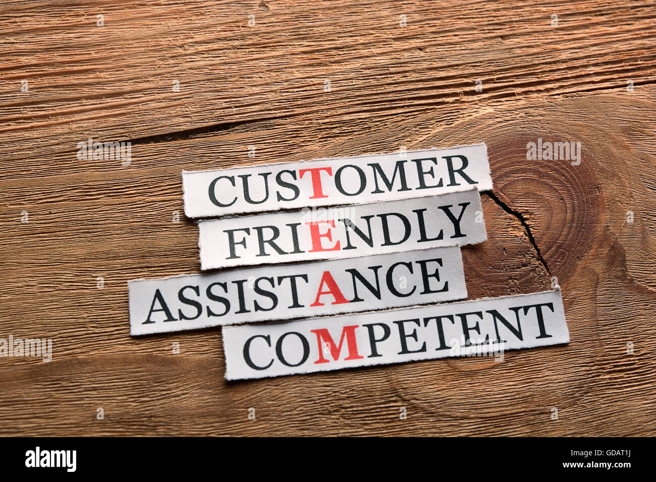 team acronym in business concept, words on cut paper on wood Stock ...