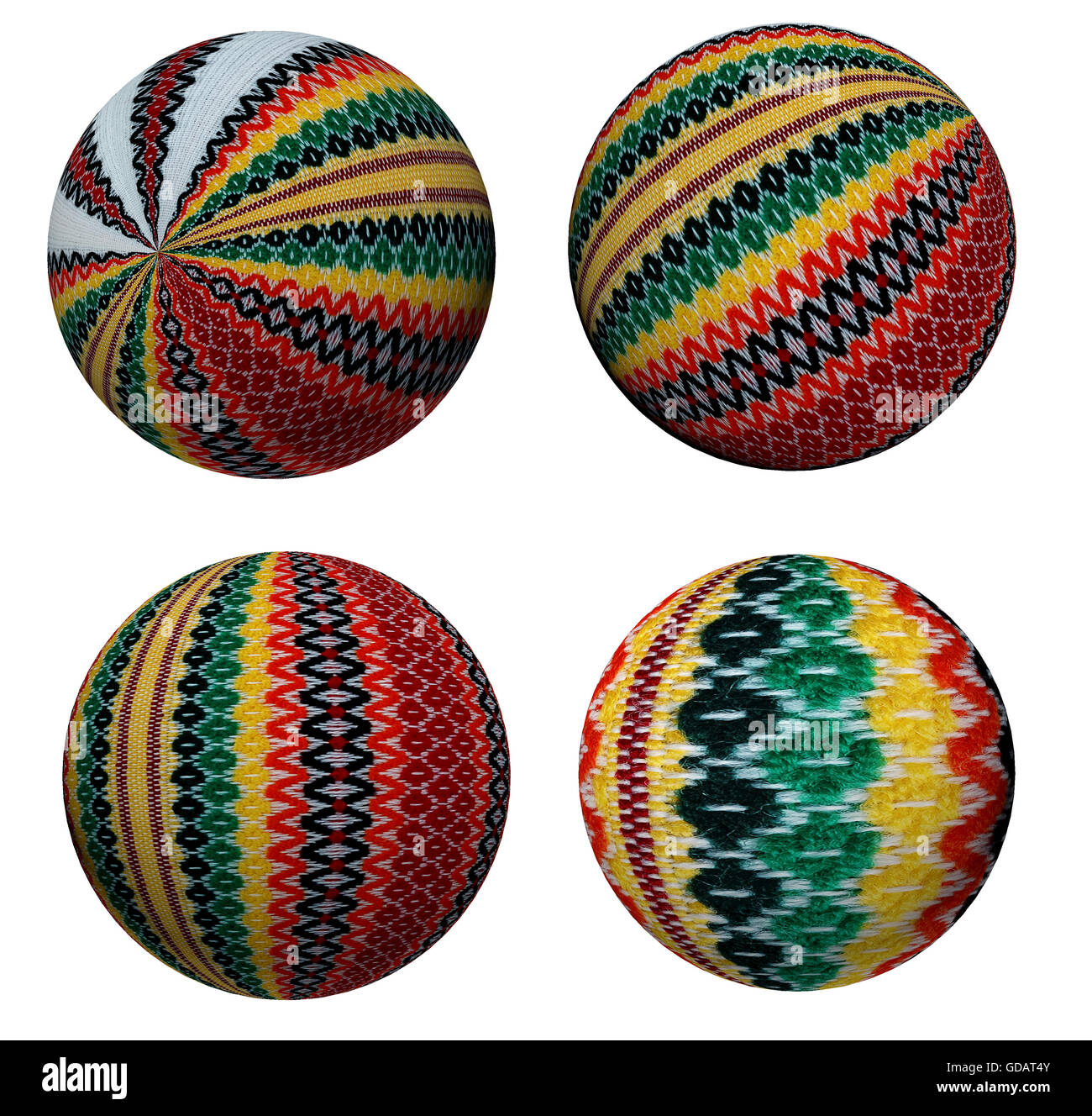 Collection of attractive decorative colored balls made of fabric ...