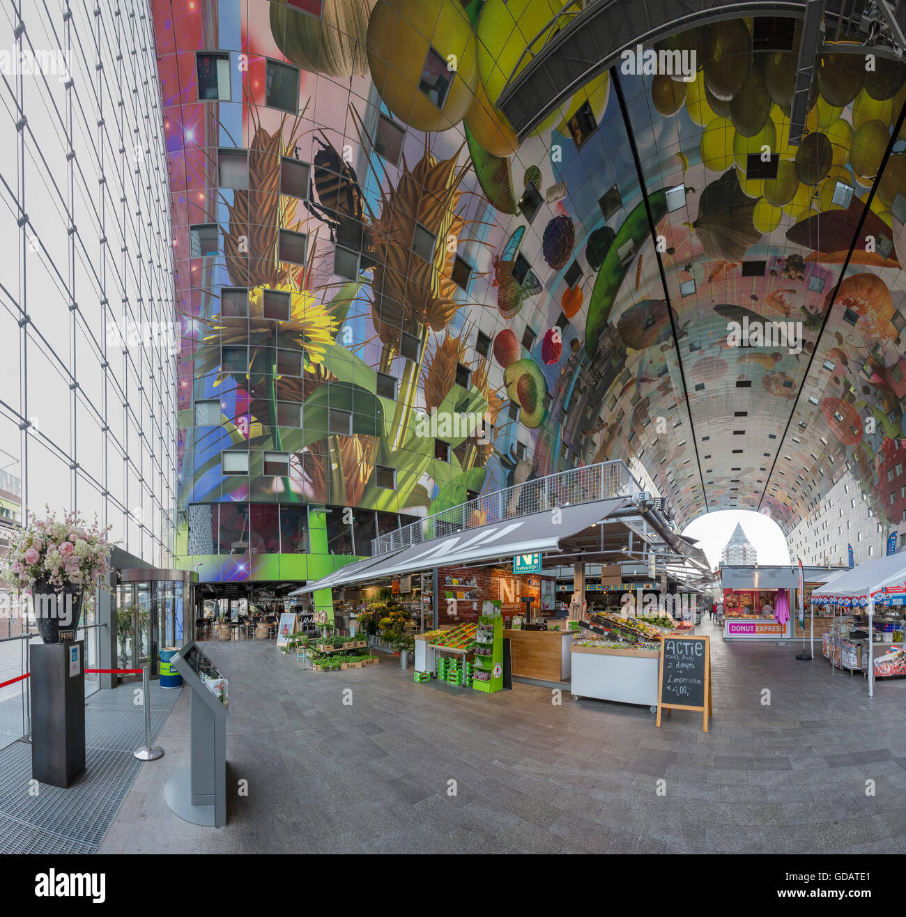 The covered Market hall,the interior with the painted ceiling Stock ...