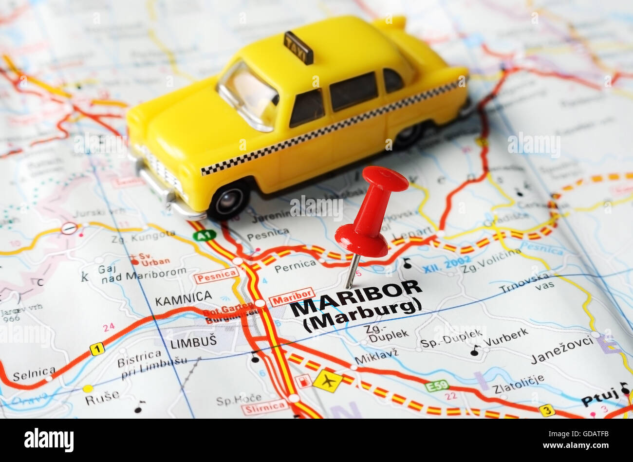 Maribor city map hi-res stock photography and images - Alamy