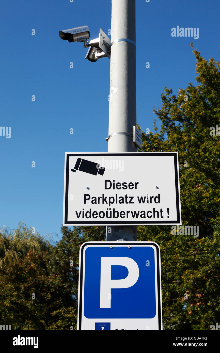 Videomonitoring on a parking lot Stock Photo - Alamy