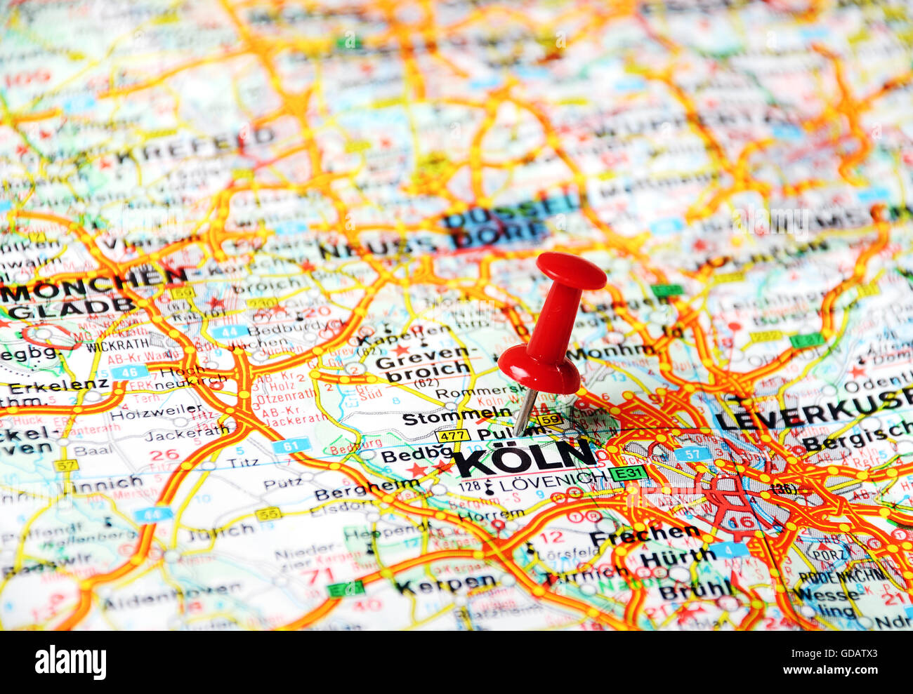 Close up koln germany map hi-res stock photography and images - Alamy