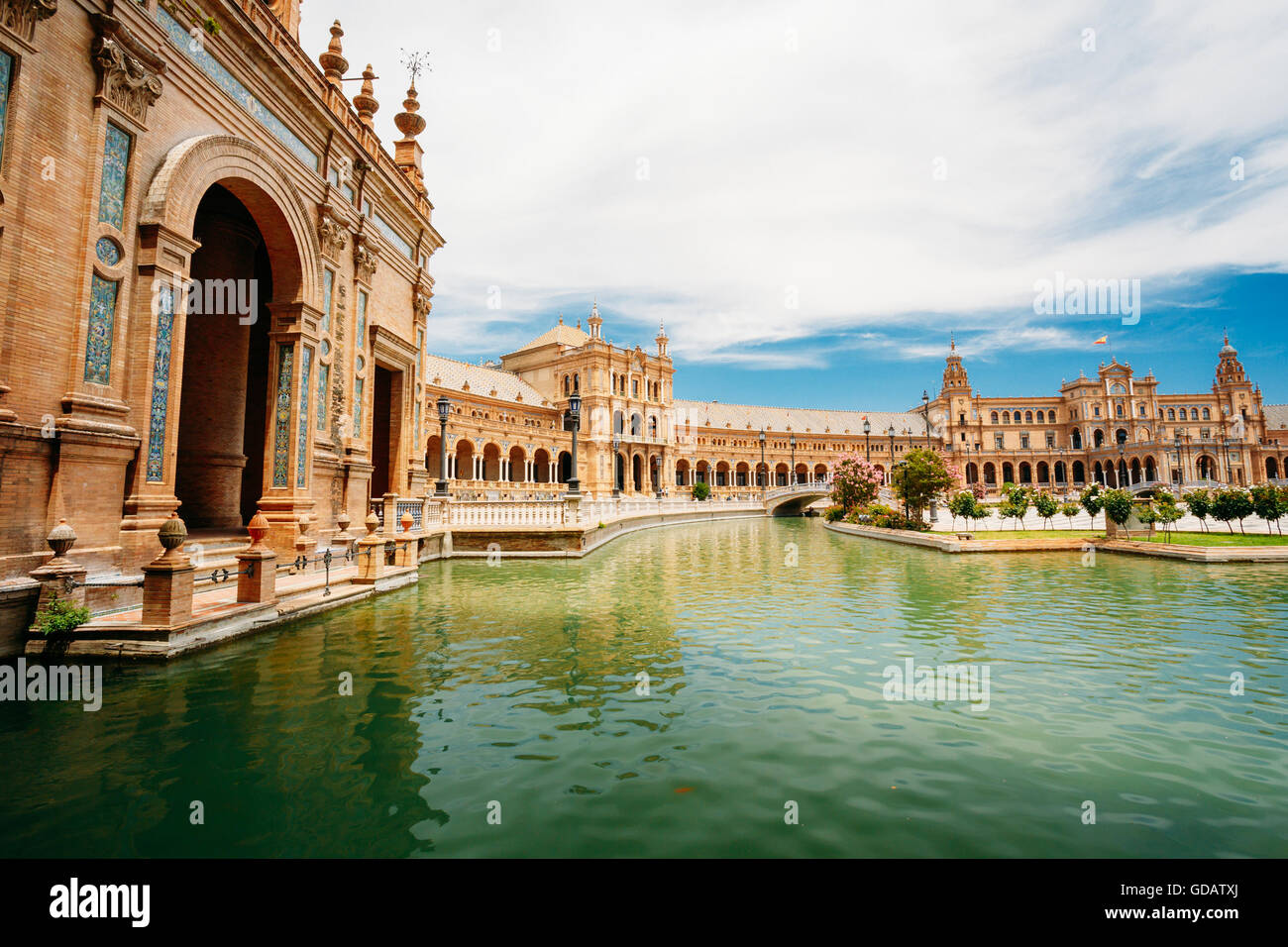 Famous landmark - Plaza de Espana in Seville, Andalusia, Spain ...