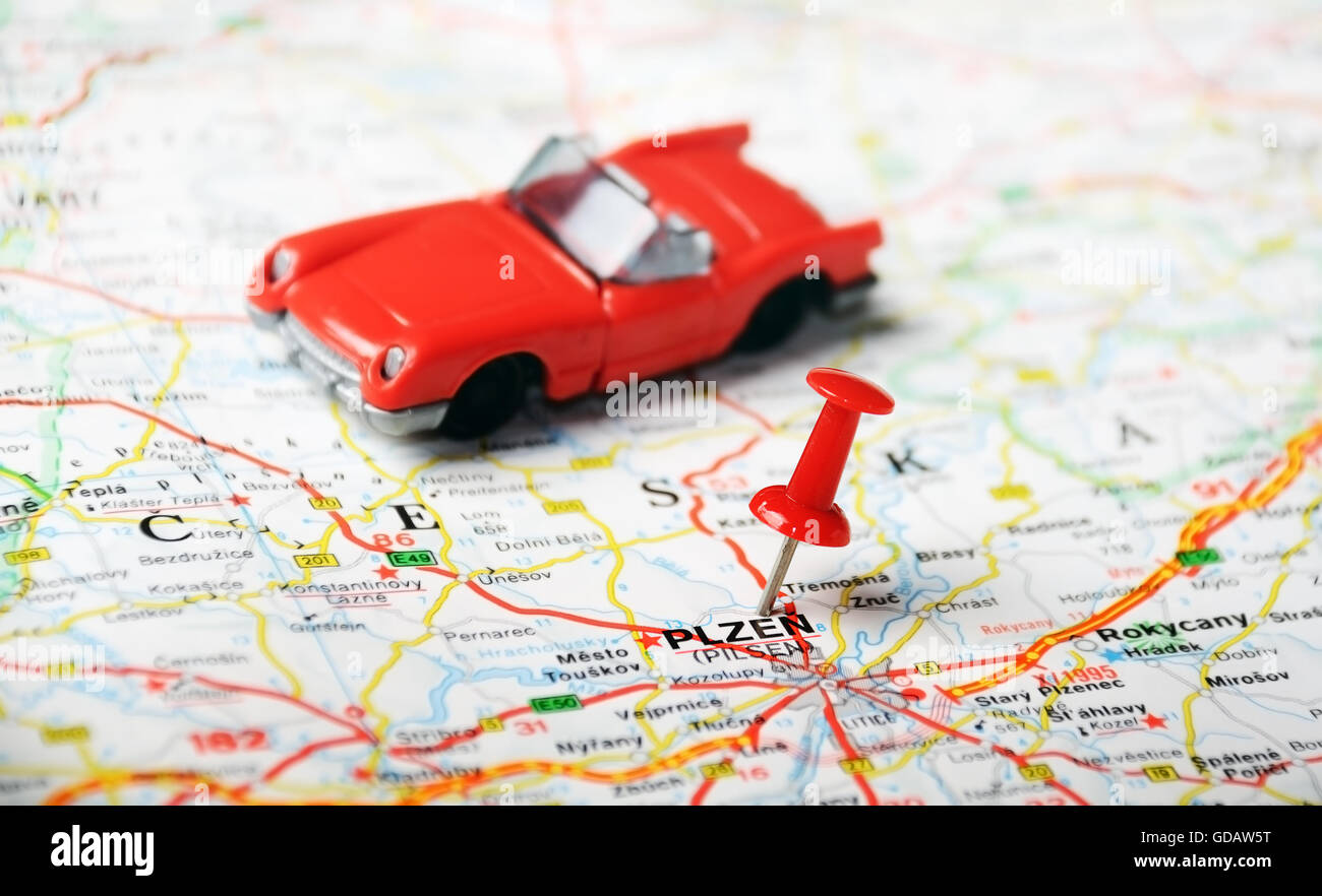 Plzen map hi-res stock photography and images - Alamy