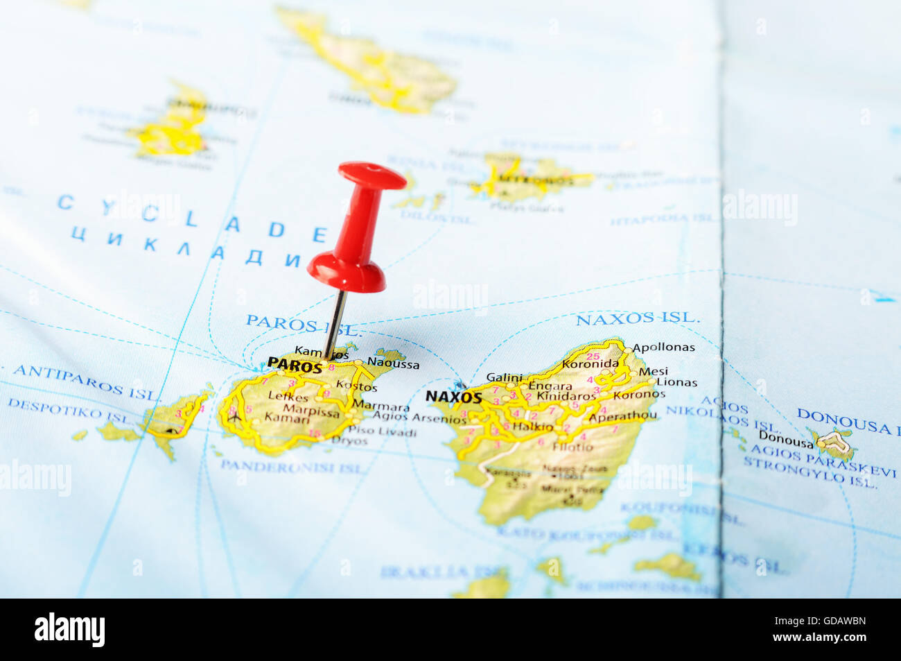 Island paros map hi-res stock photography and images - Alamy
