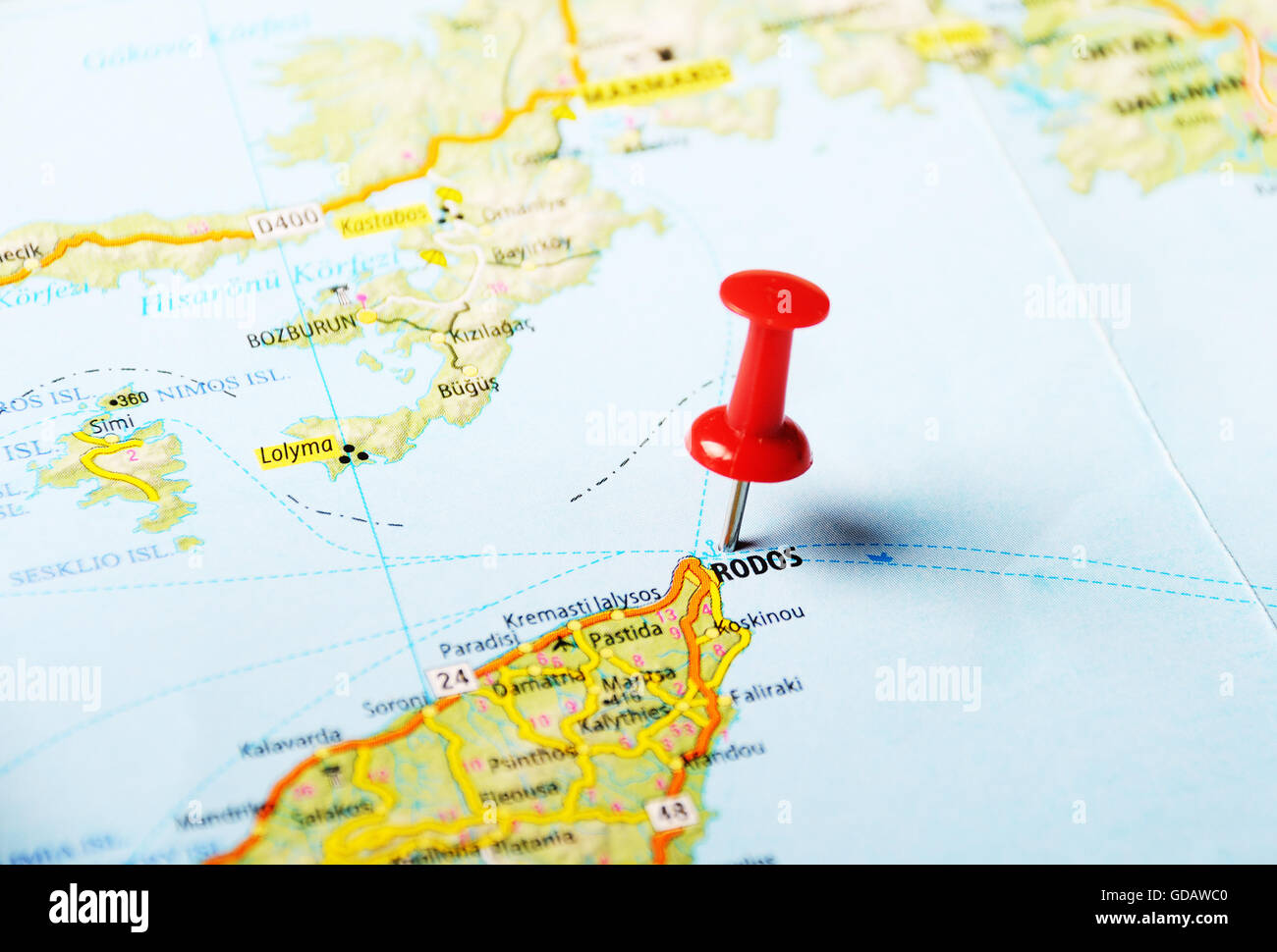 Rhodes map hi-res stock photography and images - Alamy