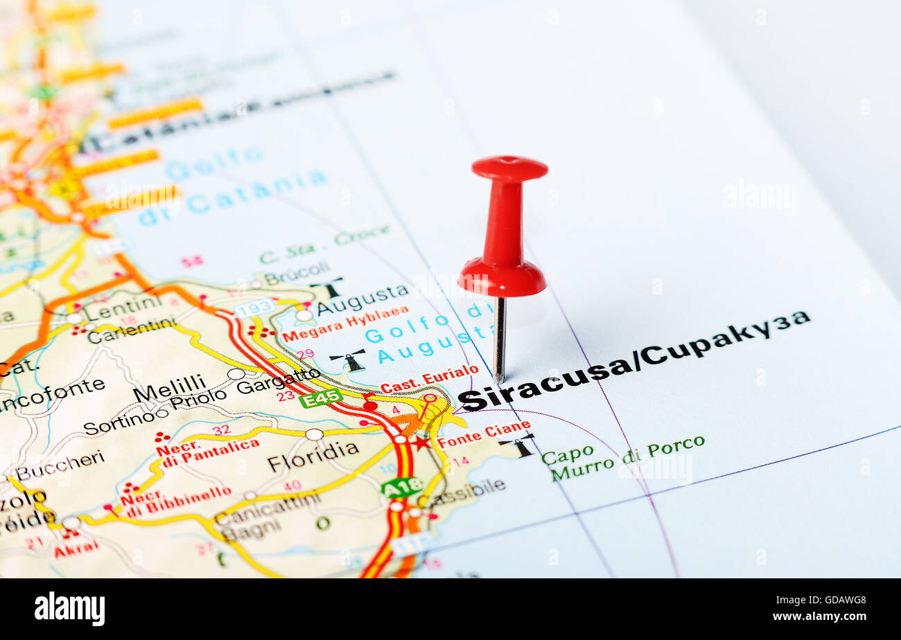 Siracusa map hi-res stock photography and images - Alamy