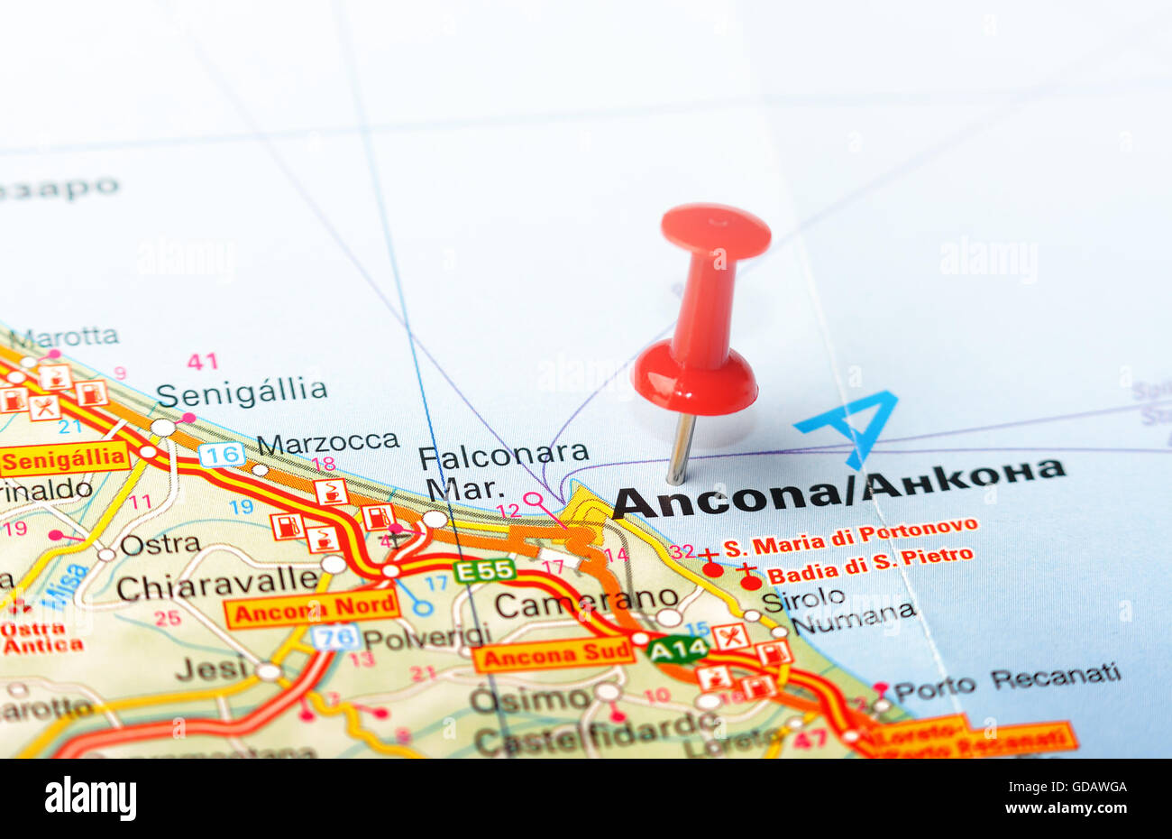 Ancona map hi-res stock photography and images - Alamy