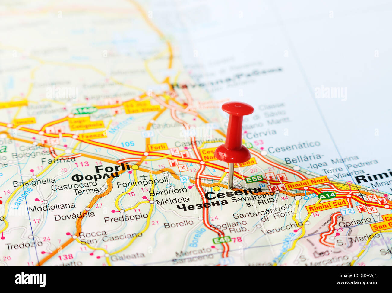Close up italy map red hi-res stock photography and images - Alamy