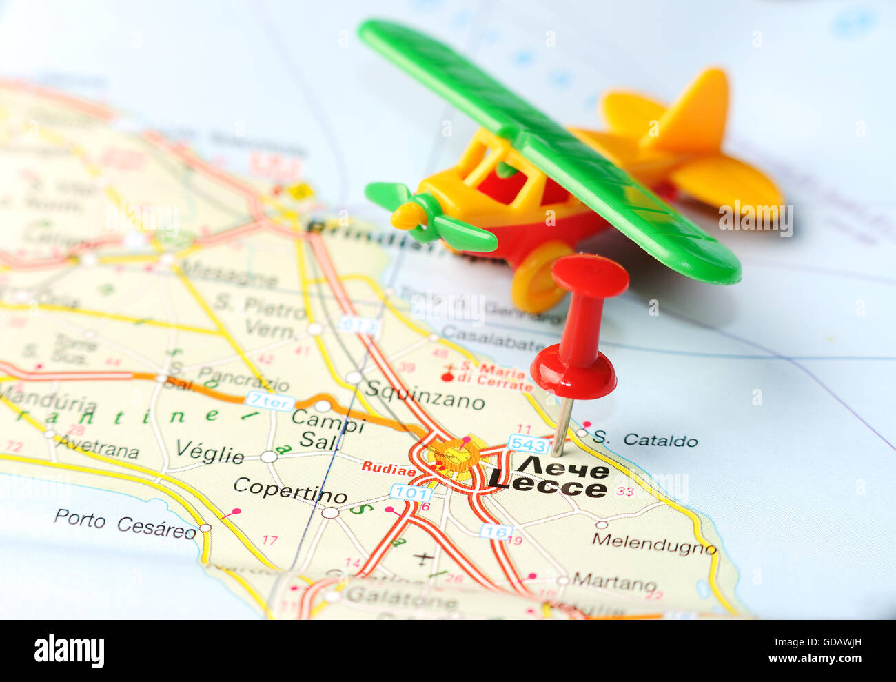 Close up lecce italy map hi-res stock photography and images - Alamy