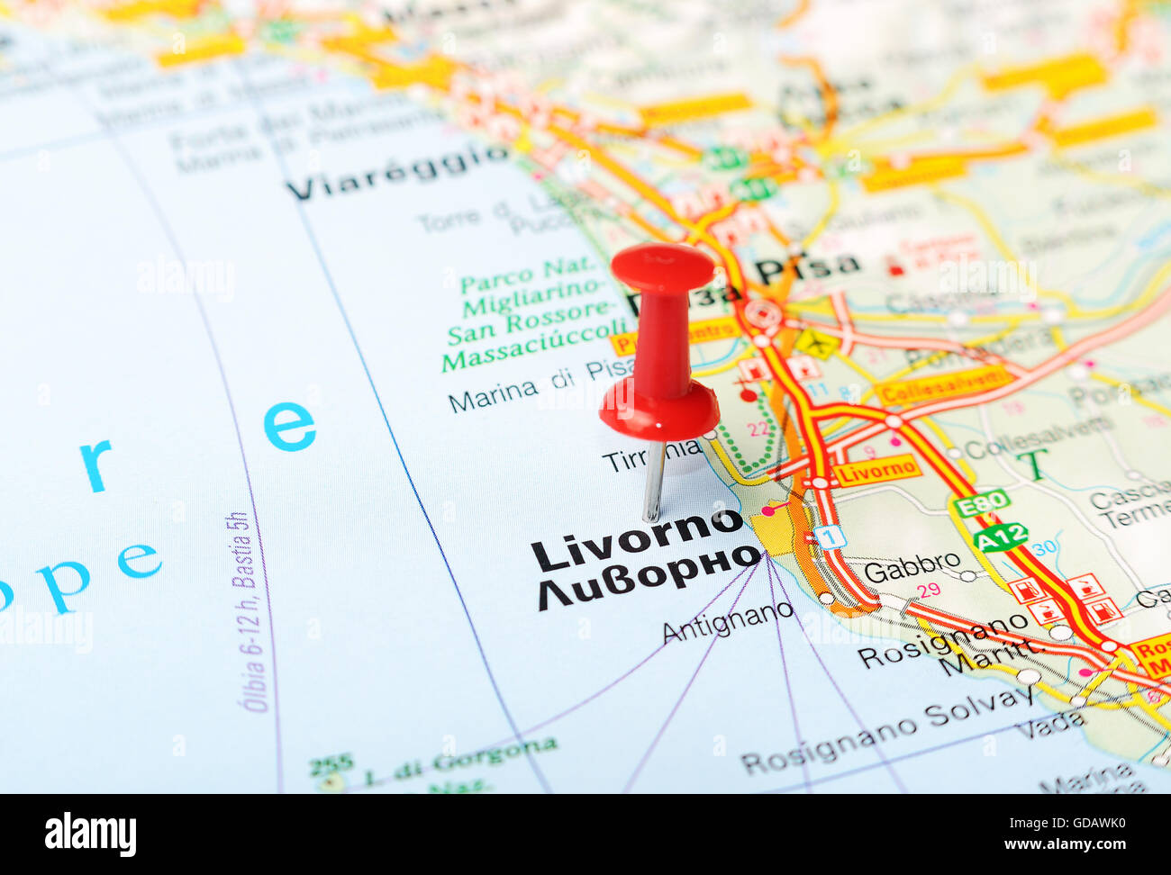 Livorno map hi-res stock photography and images - Alamy