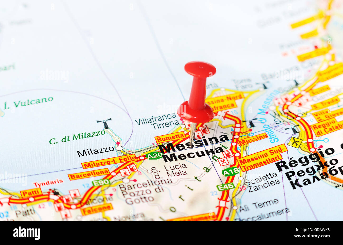 Map of messina hi-res stock photography and images - Alamy