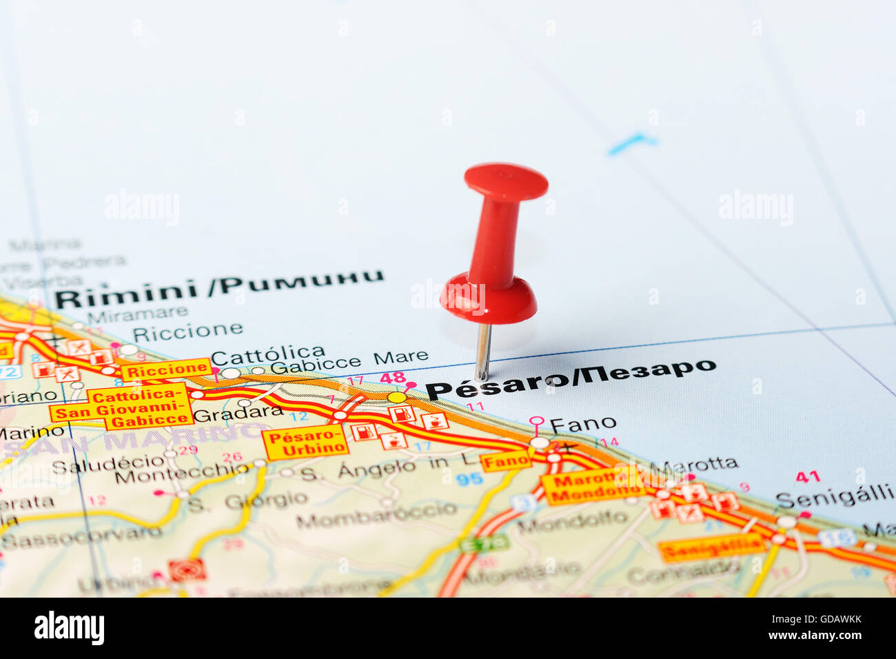 Pesaro map hi-res stock photography and images - Alamy