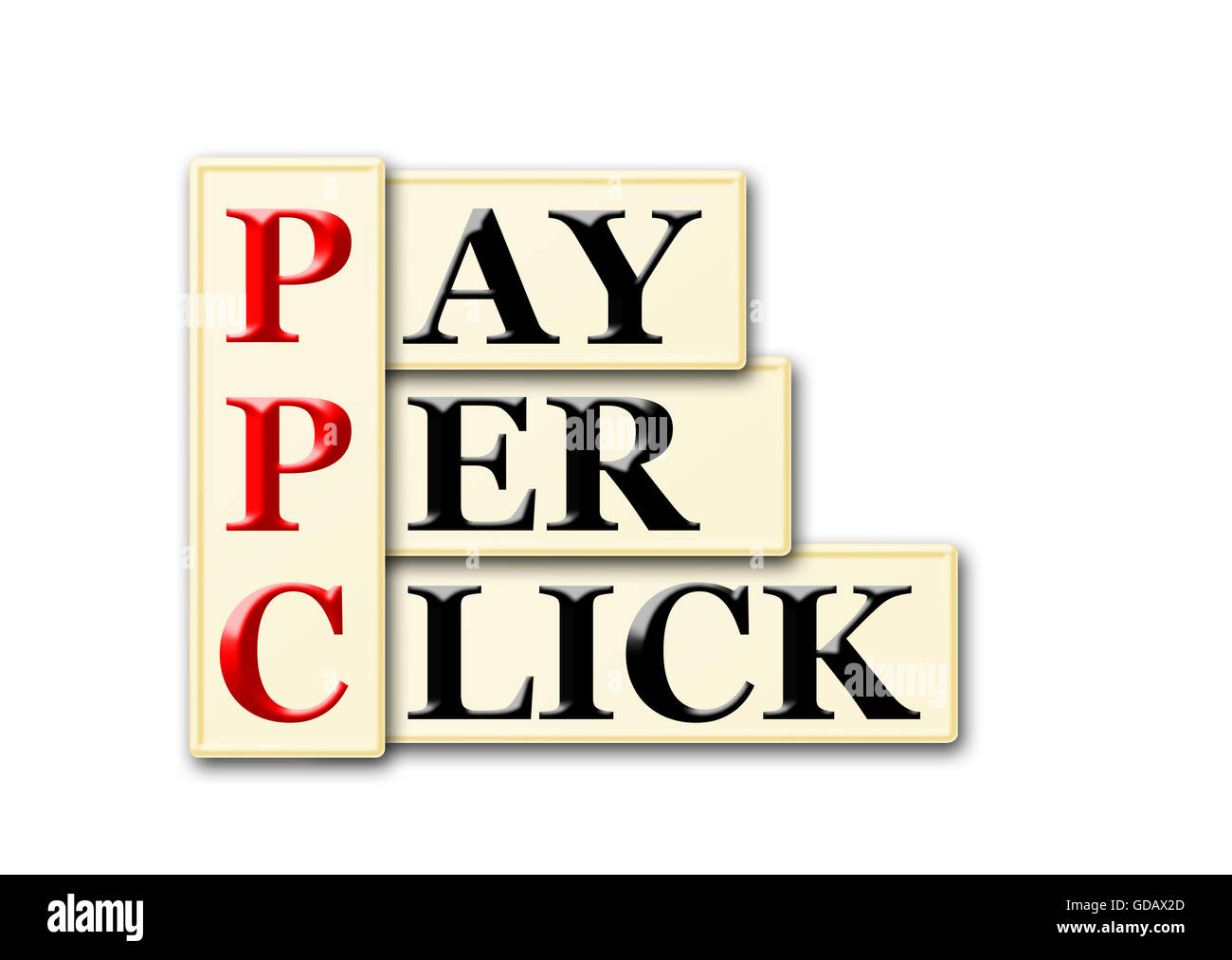 PPC - Pay Per Click acronym on white background Stock Photo - Alamy