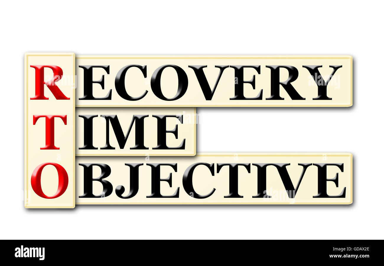 RTO - Recovery Time Objective acronym on white background Stock Photo ...
