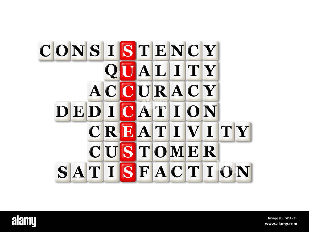 acronym of success and other releated words on white Stock Photo - Alamy