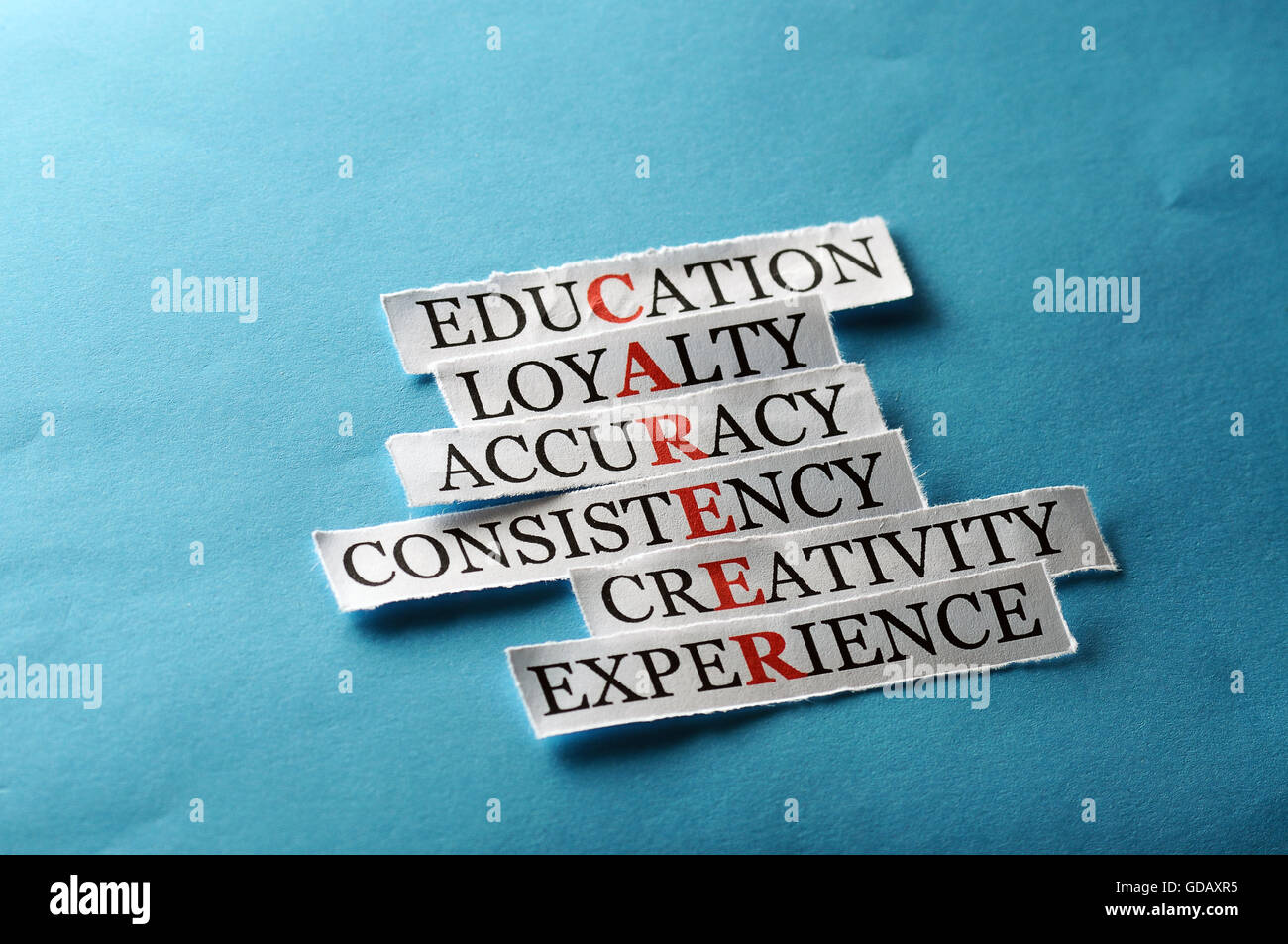 career acronym in business concept, words on cut paper hard light Stock ...