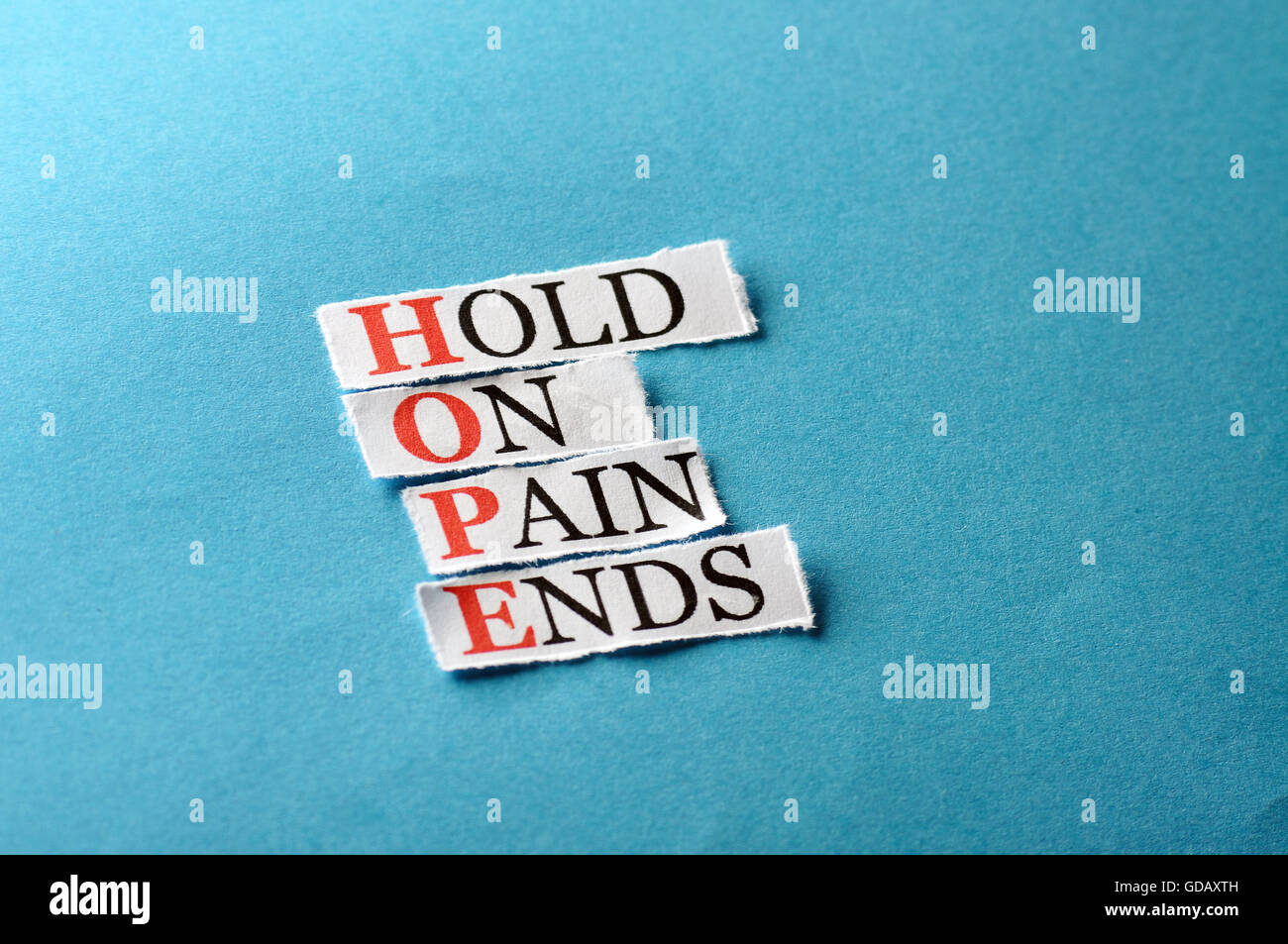 hope acronym concept , words on cut paper hard light Stock Photo - Alamy
