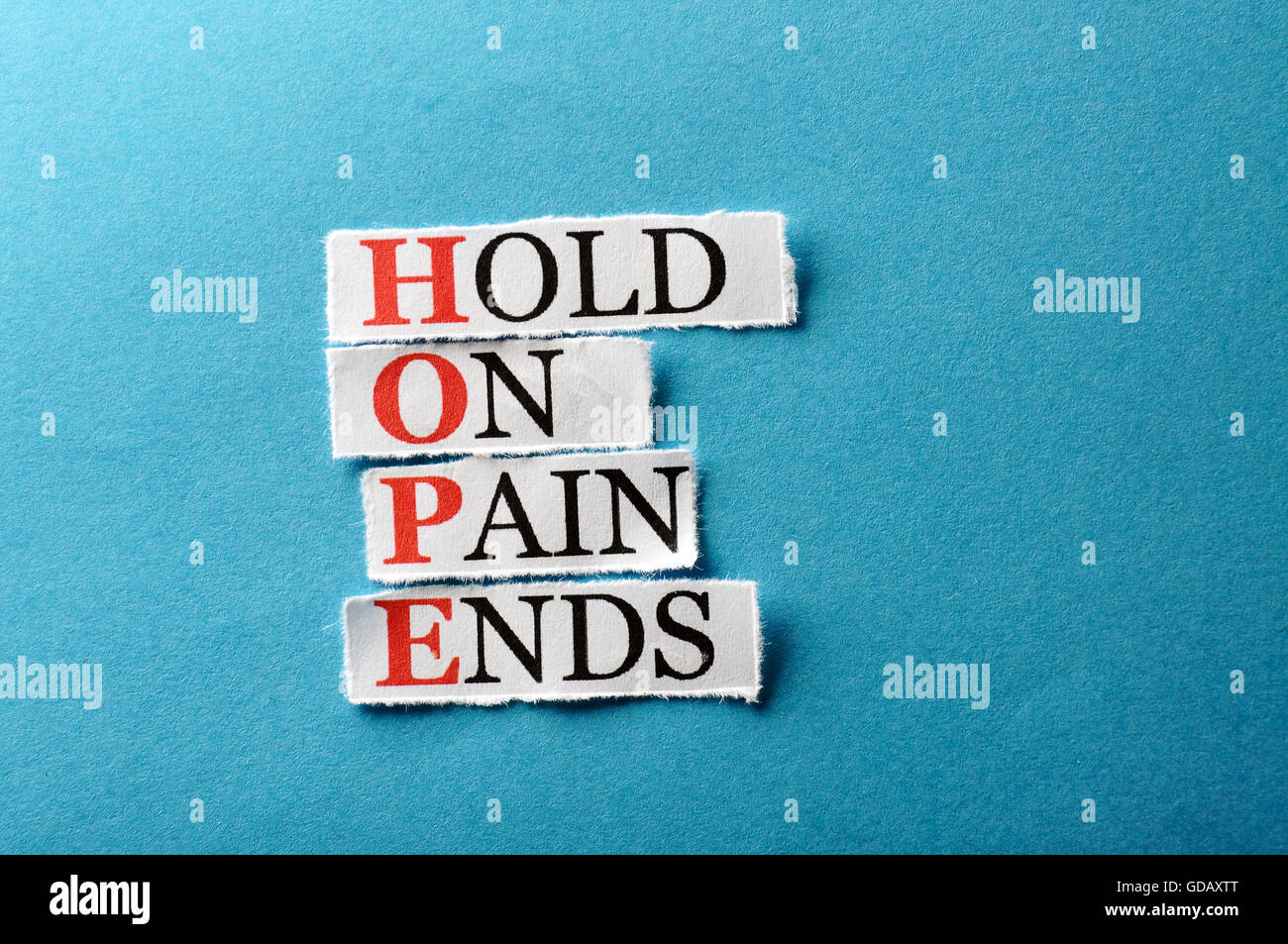 hope acronym concept , words on cut paper hard light Stock Photo - Alamy