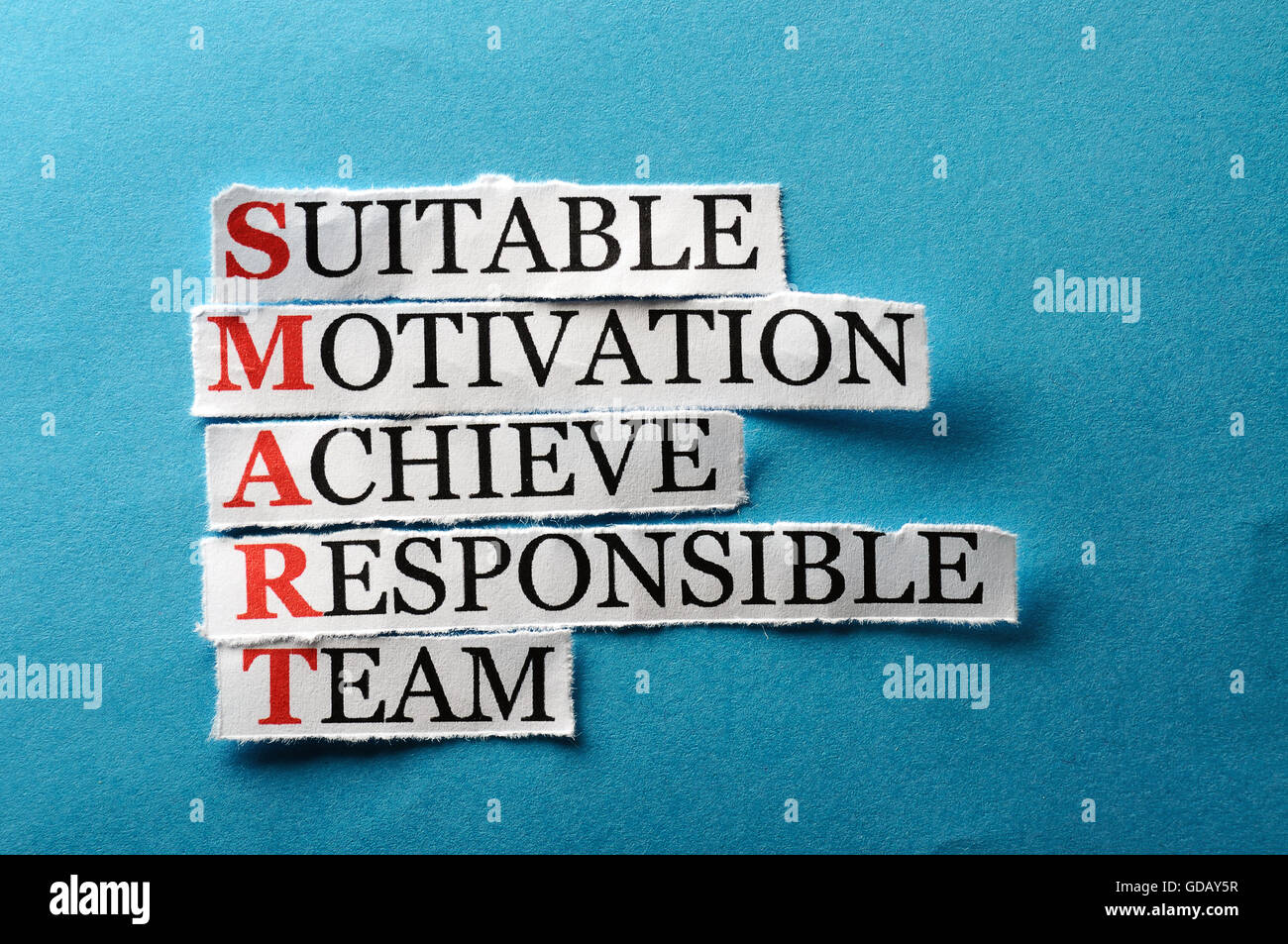 Smart acronym in business concept, words on cut paper hard light Stock ...