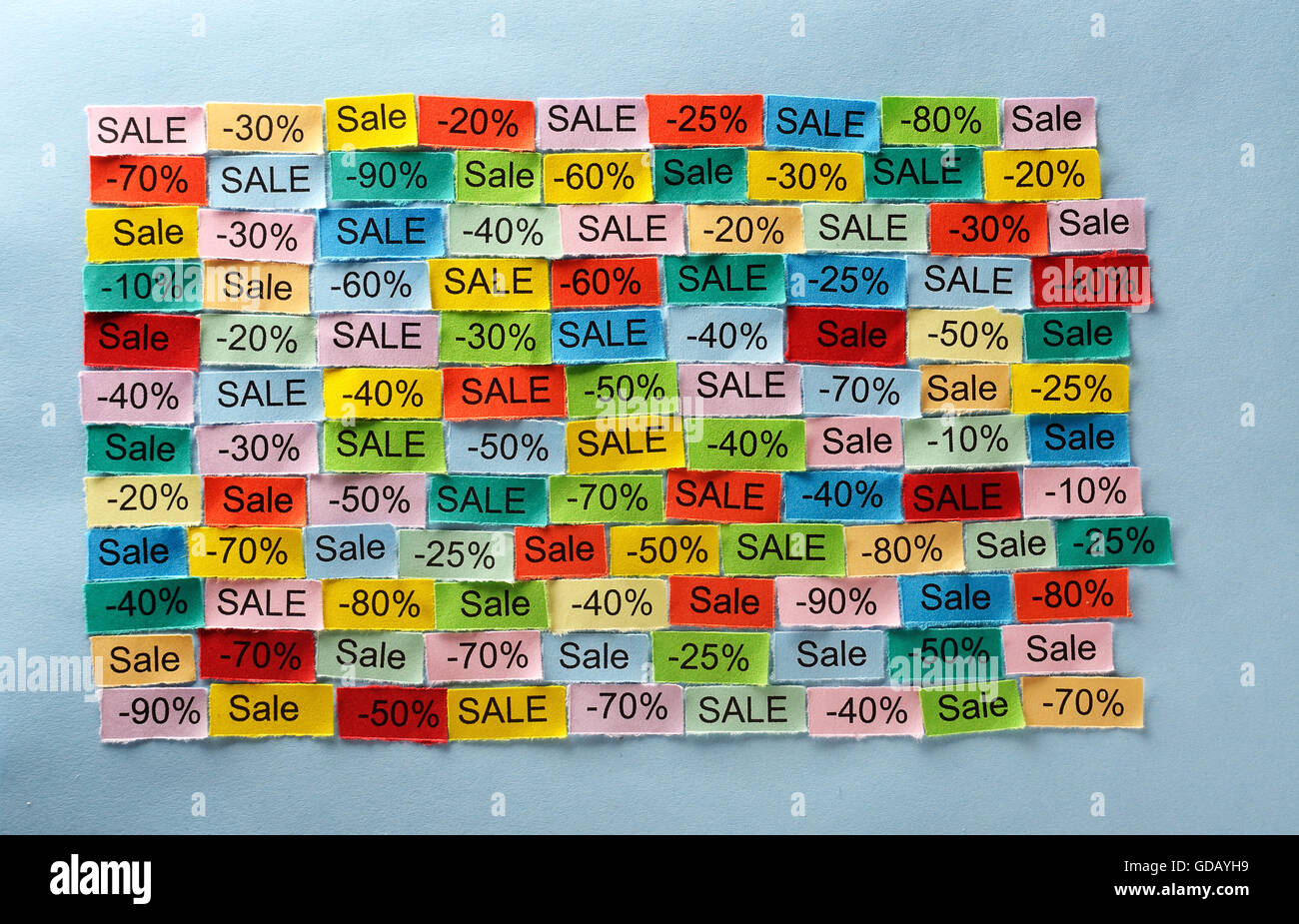 Sale Word Cloud printed on colorful paper Stock Photo - Alamy