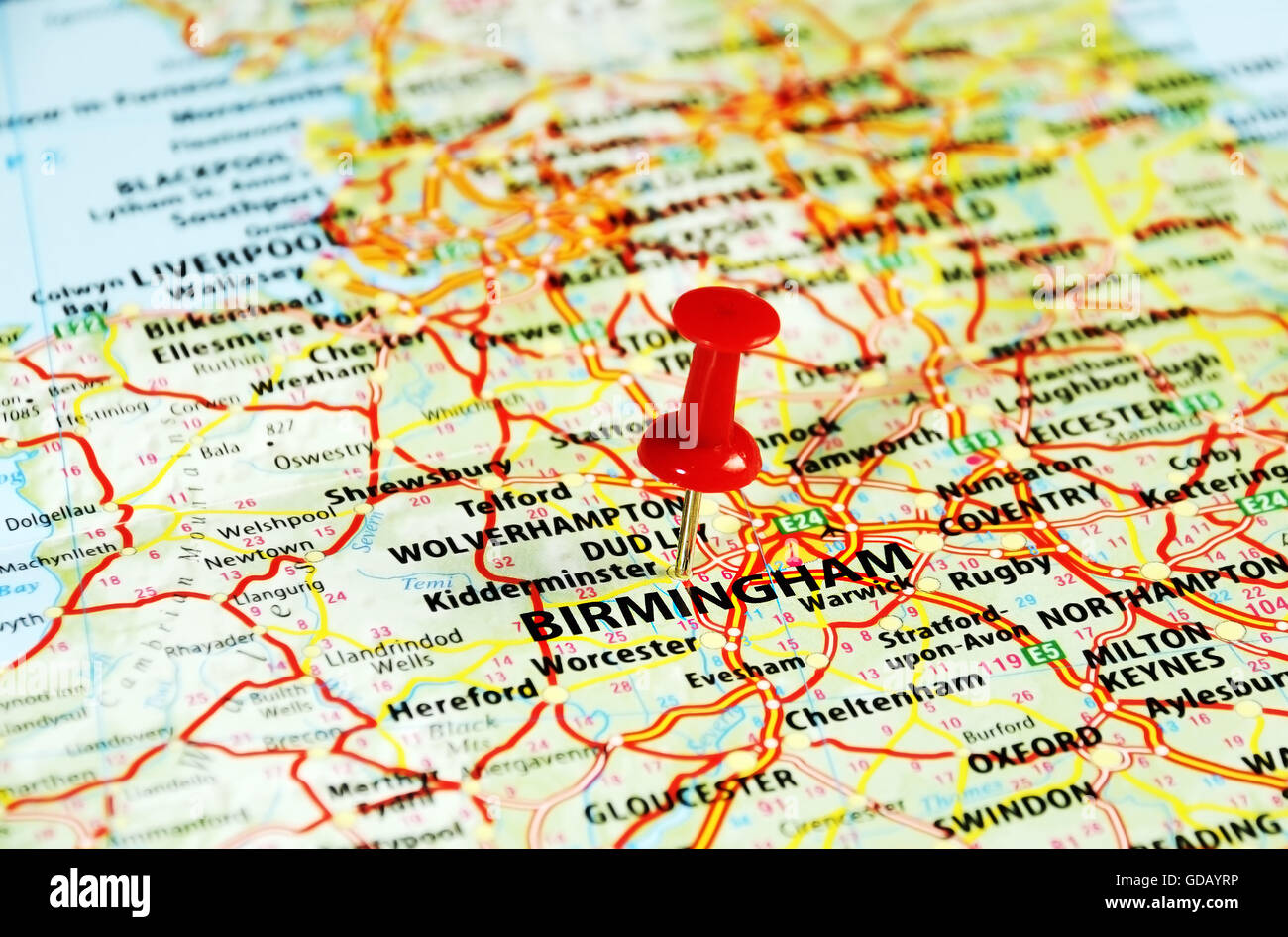 Birmingham map uk hi-res stock photography and images - Alamy