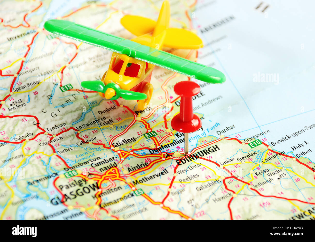 Map airplane hi-res stock photography and images - Alamy